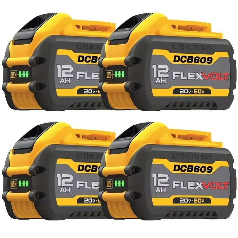 2Pack 12.0Ah 20V DCB606 Replacement For DeWalt 20V/60V MAX Battery ...