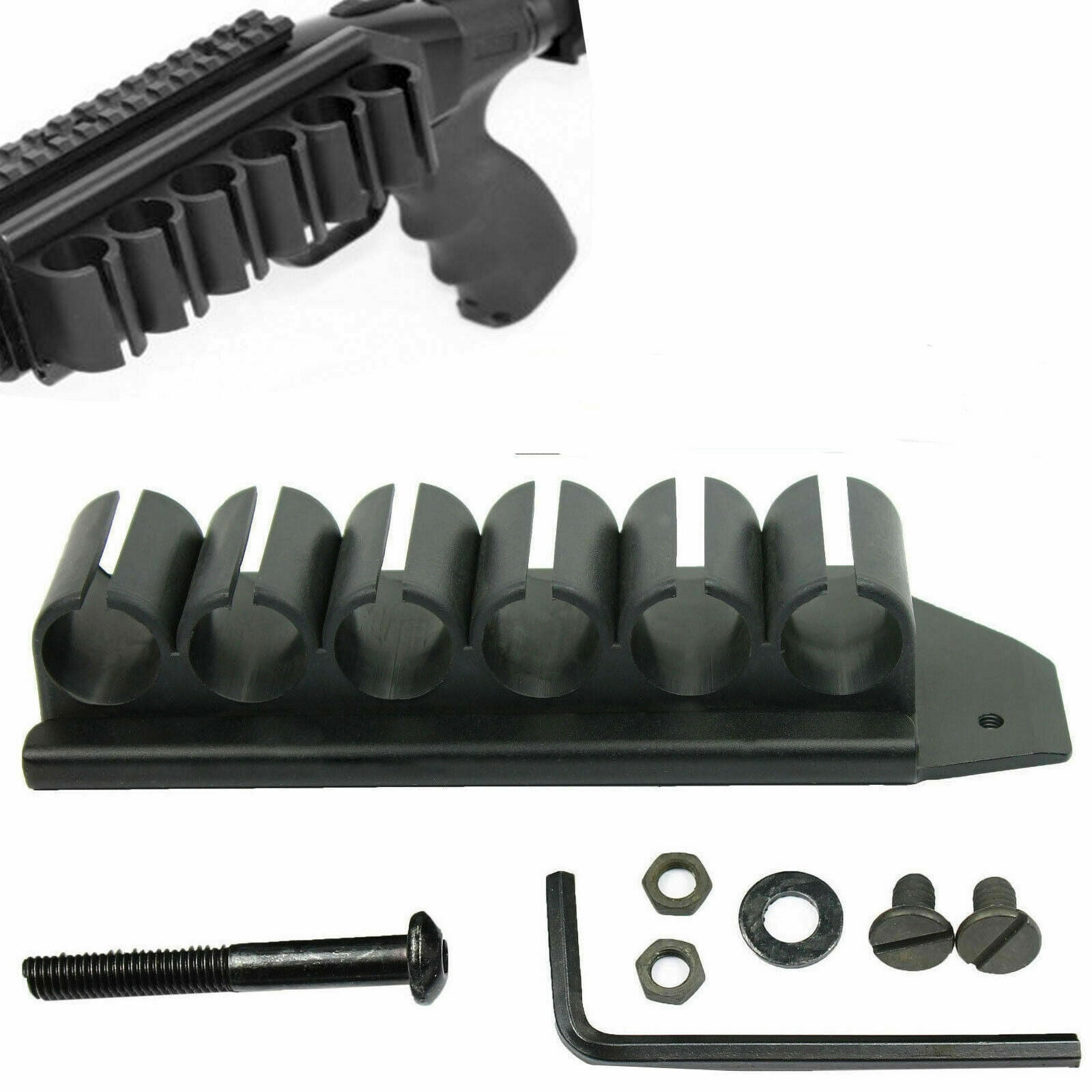 2Pack 12 Gauge Side Saddle Shotgun 6 Shell Holder For Mossberg 500 ...