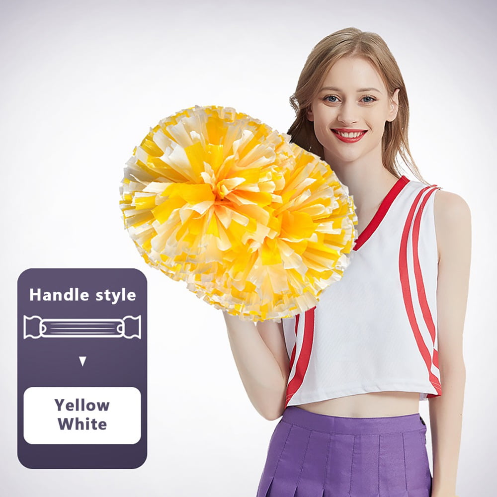2Pack 12" Pom Poms Cheerleading with Baton Handle for Team Spirit ...