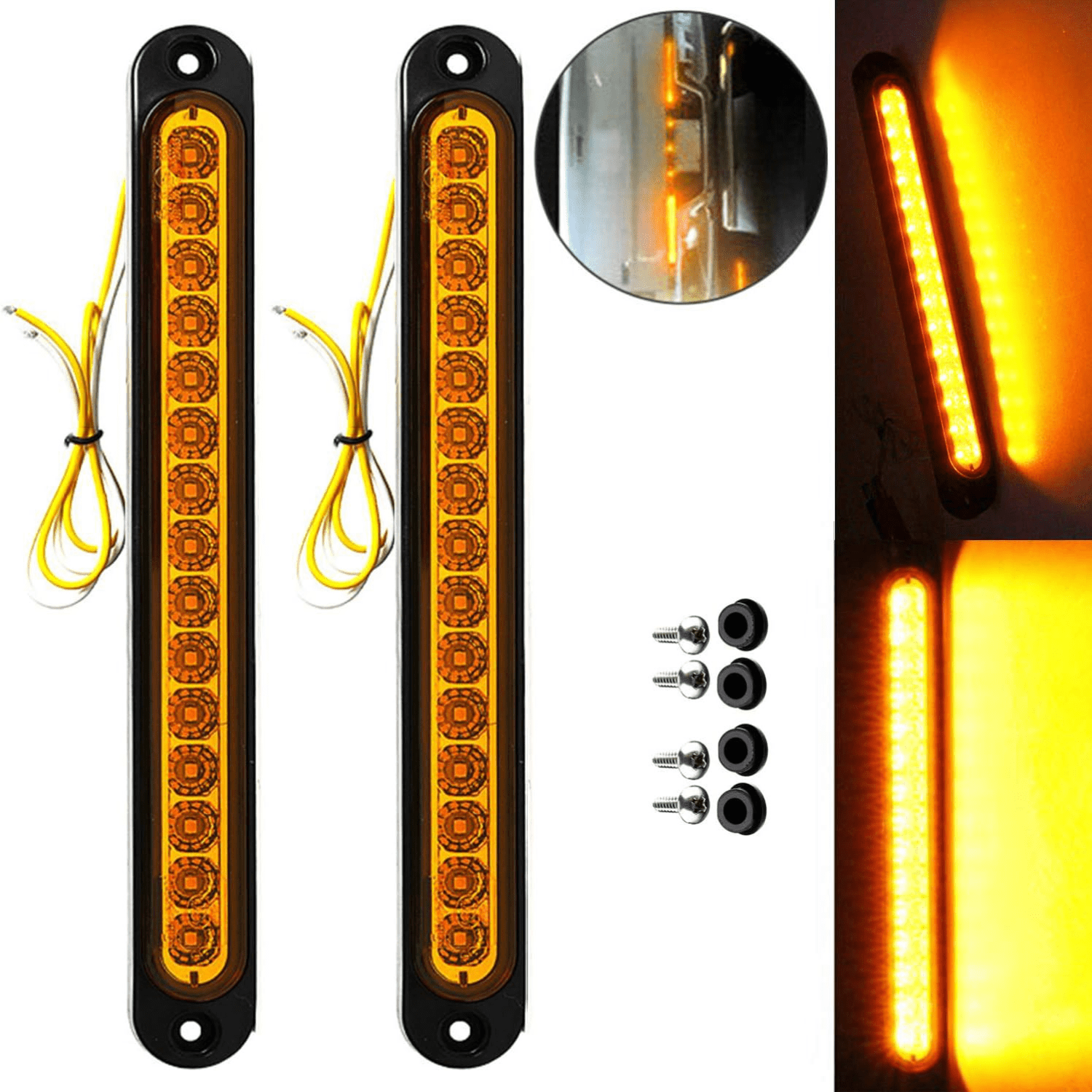2Pack 15 lamp beads highlight LED truck side lights 12V-24V special ...