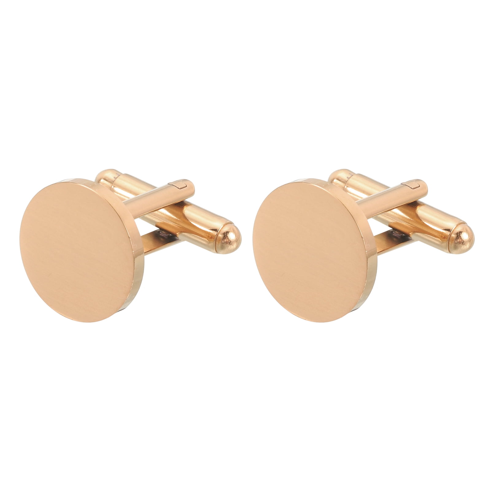 2Pack 15mm Dia Cufflinks for Men, Stainless Steel Round Shirt Cuff ...