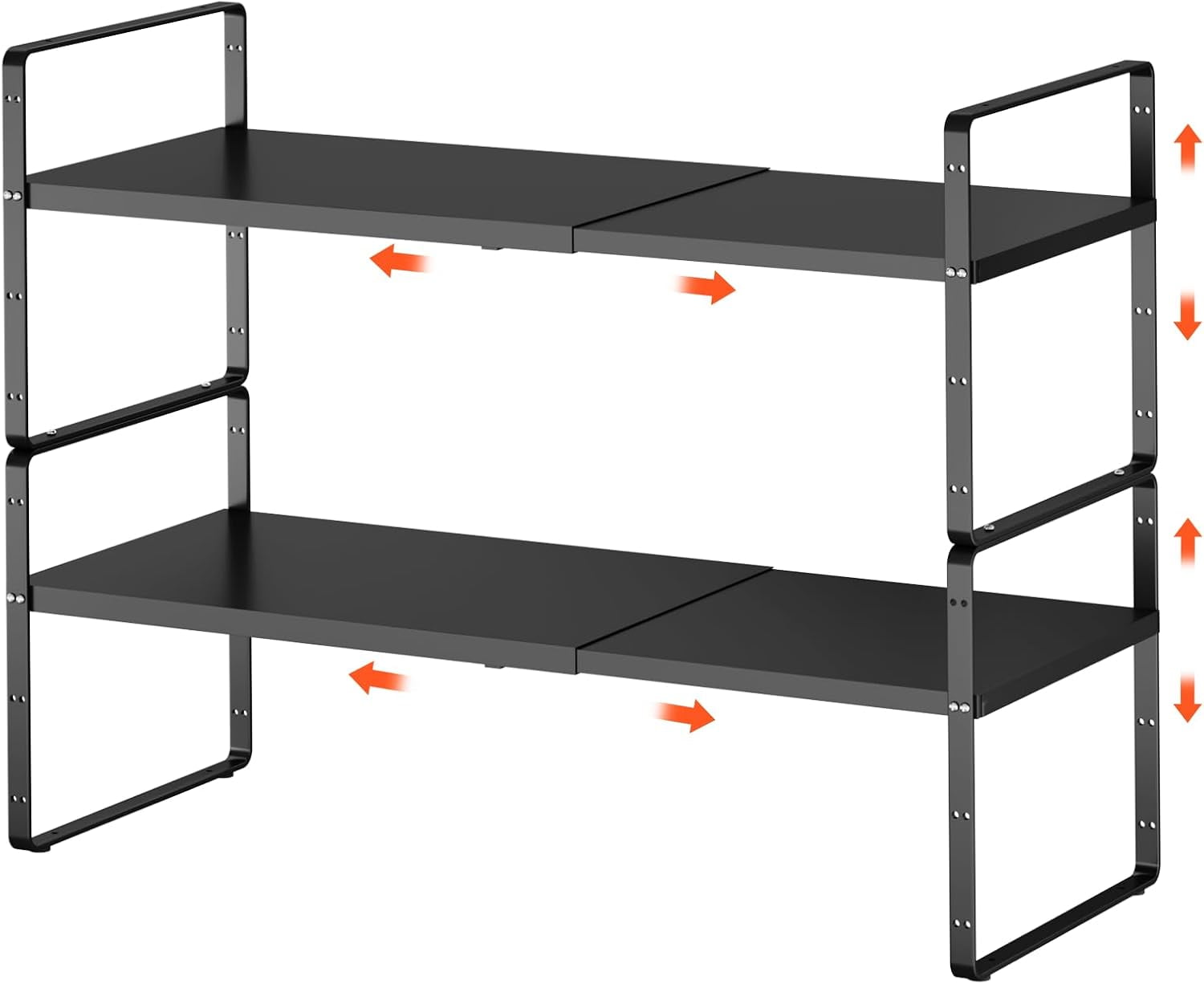 2Pack 16.5-27''L Expandable Cabinet Shelf Organizers, Stackable Metal ...