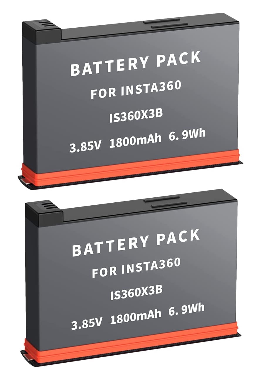 2Pack 1800mAh Rechargeable Li-ion Battery for Insta360 X3 360 Camera ...