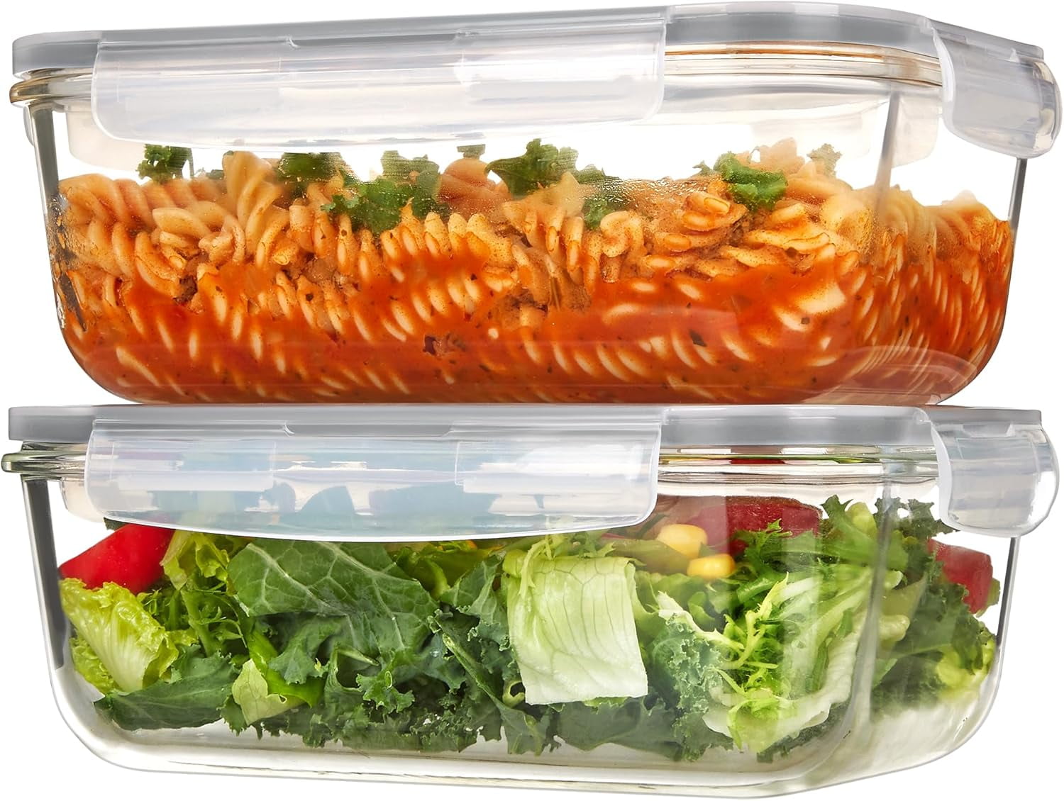 2Pack 1860ml/ 63oz Large Glass Storage Containers with Lids, Baking ...