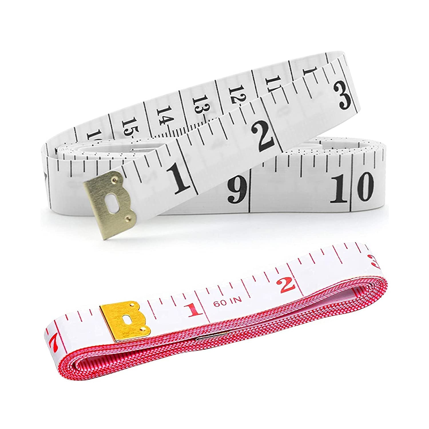 2Pack （1Pack White and 1Pack Red） Soft Tape Measure Double Scale Body ...