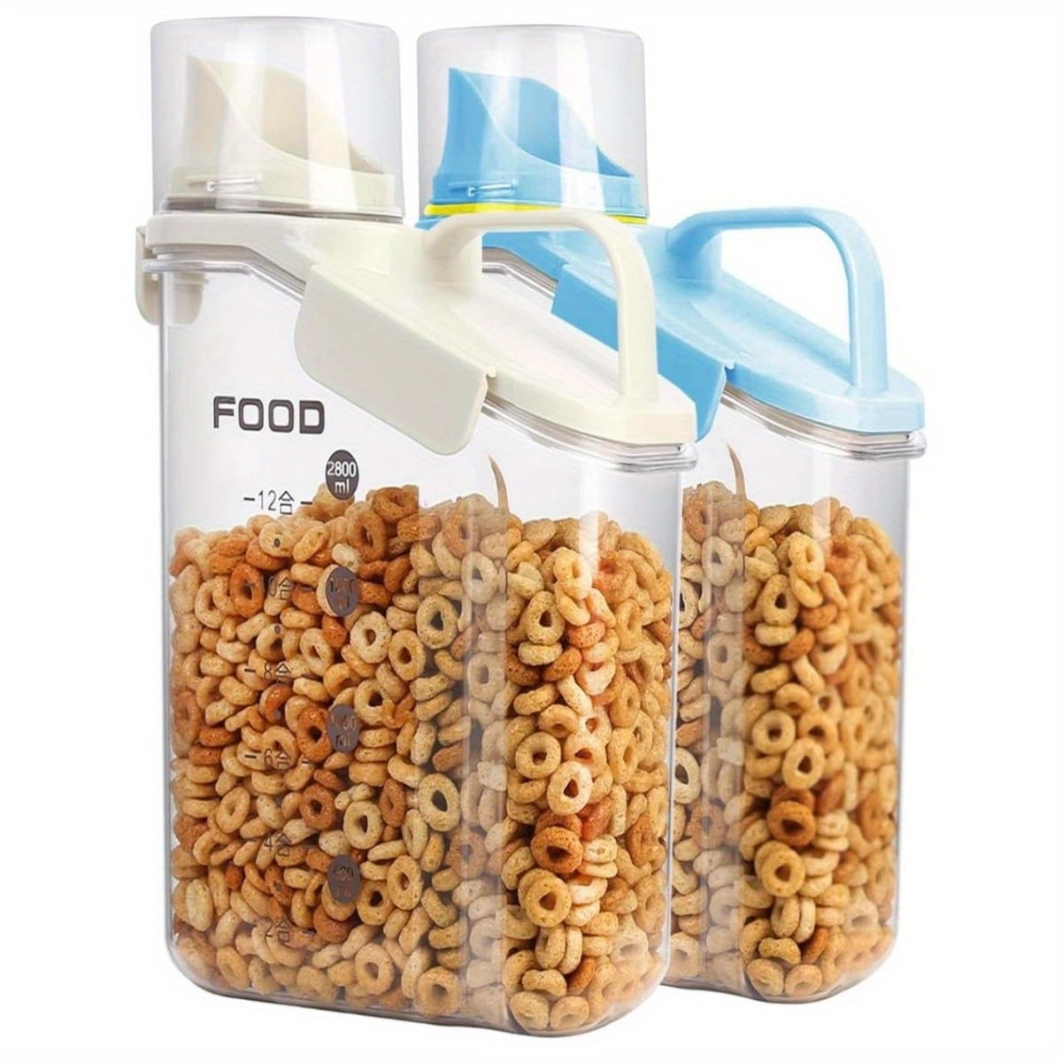 2Pack 2.8L (94oz) Airtight Cereal Storage Containers - BPA-Free Plastic ...