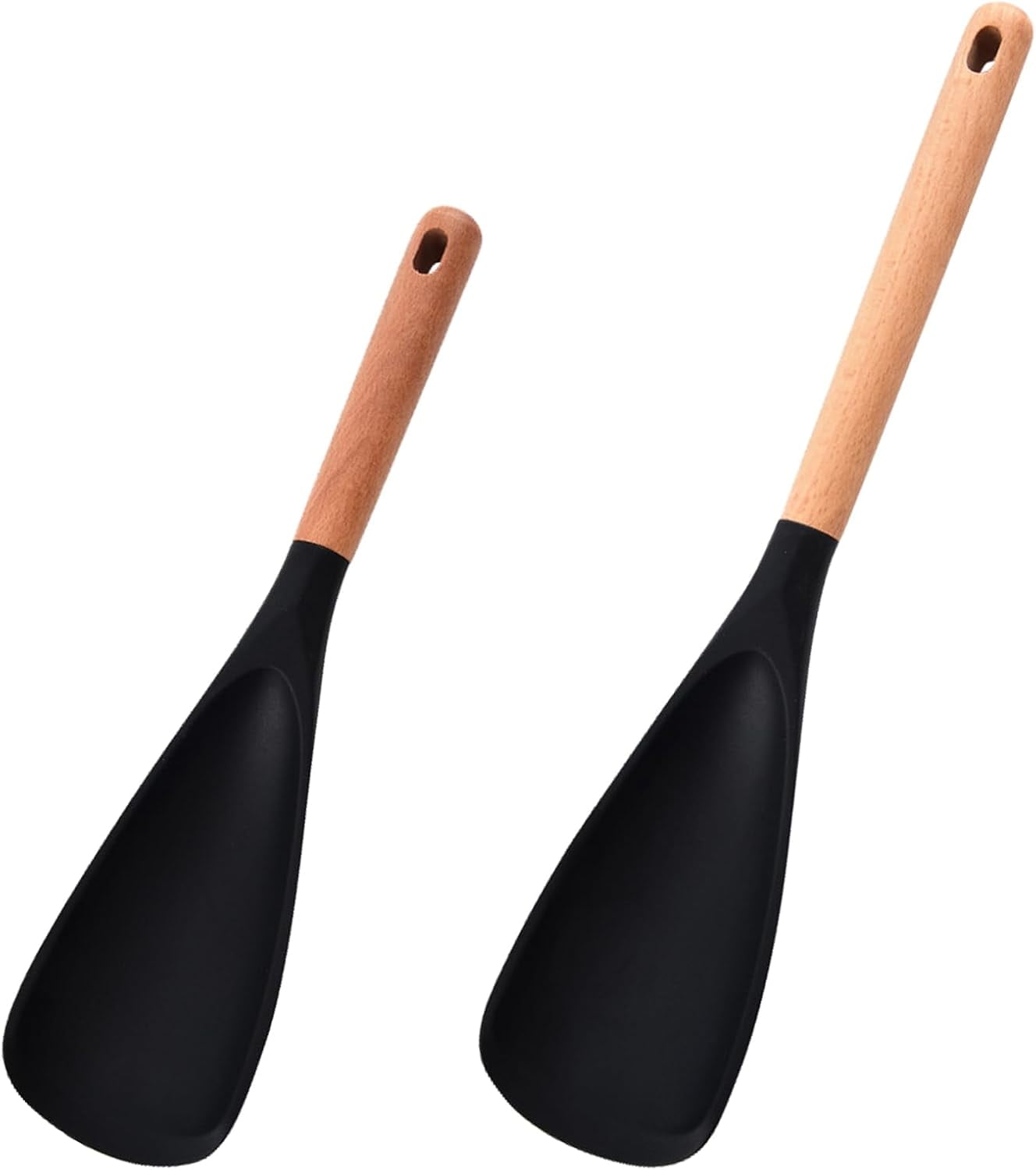 2Pack 2-in-1 Silicone Spatula Spoon for Cooking, Heat Resistant Kitchen ...