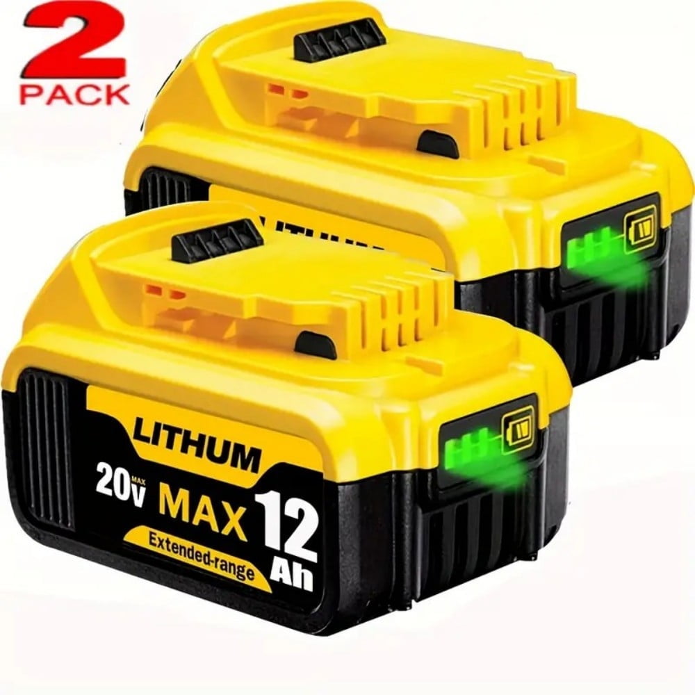 2Pack 20V 12.0Ah High Capacity Battery Replace for Dewalt 20V Battery Compatible with Dewalt ...