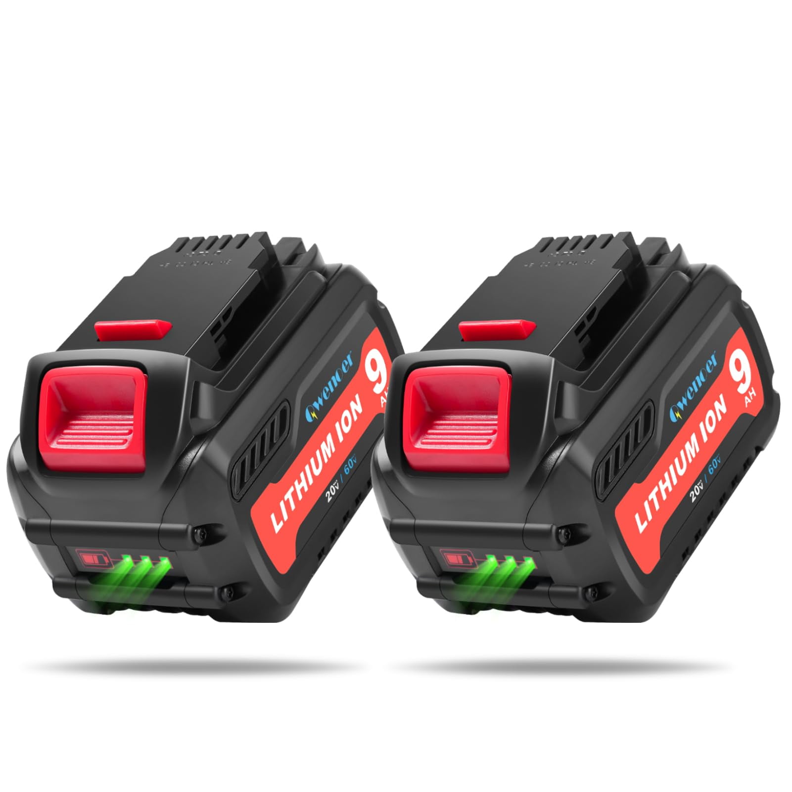 2Pack 20V/60V 9.0Ah Replace for Dewalt 60V Flexvolt Battery, Replacement for Dewalt 60V Battery ...