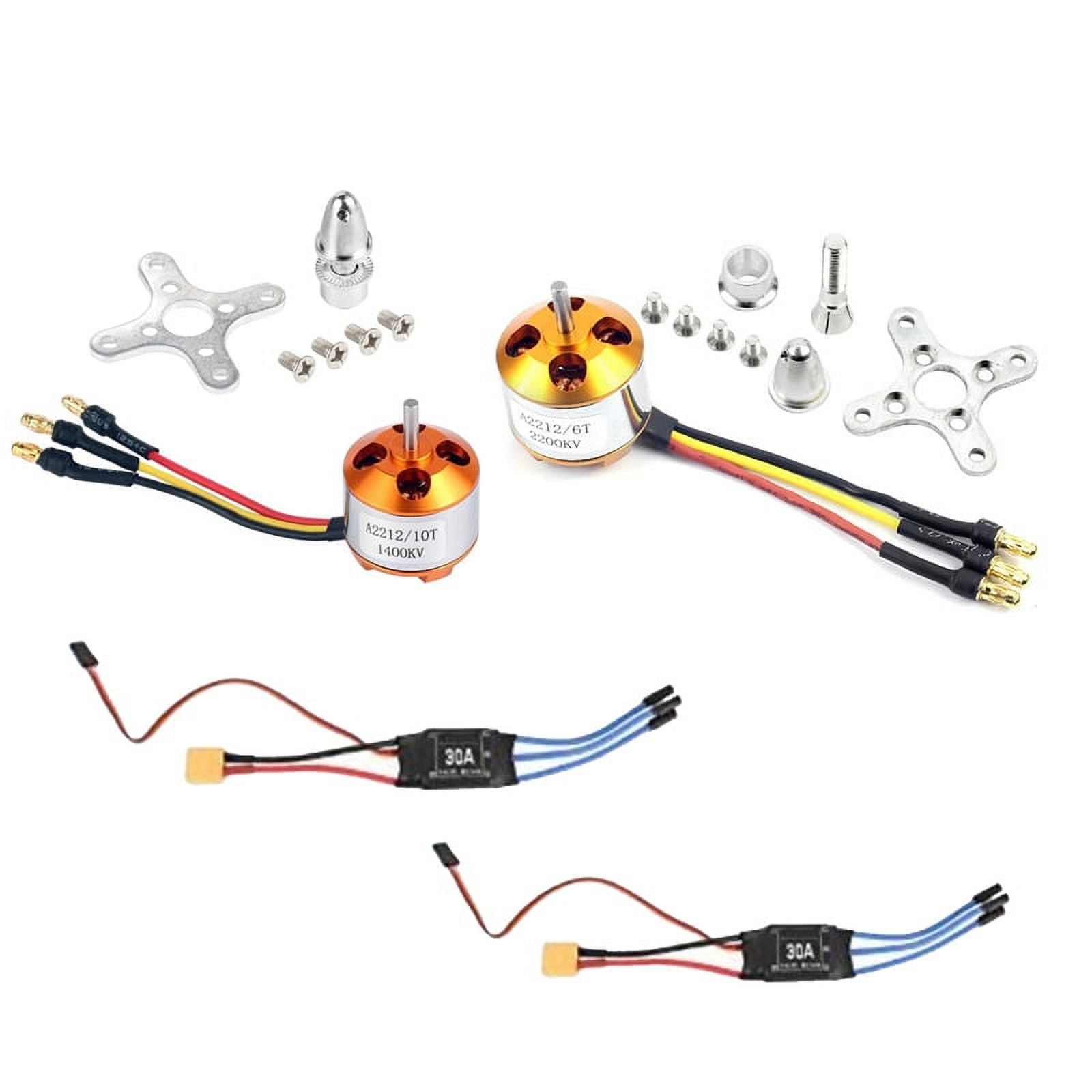 2Pack 2212 1400Kv/2200Kv Brushless Outrunner Motor with Mount 10T/6T ...