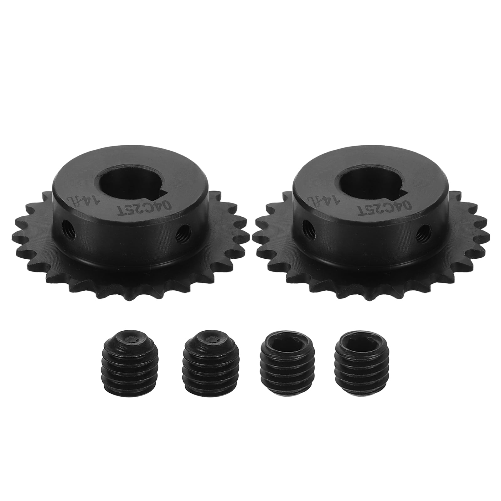 2Pack #25 Chain Roller Sprocket 14mm Bore 1/4" Pitch 25 Tooth Keyway 5 ...