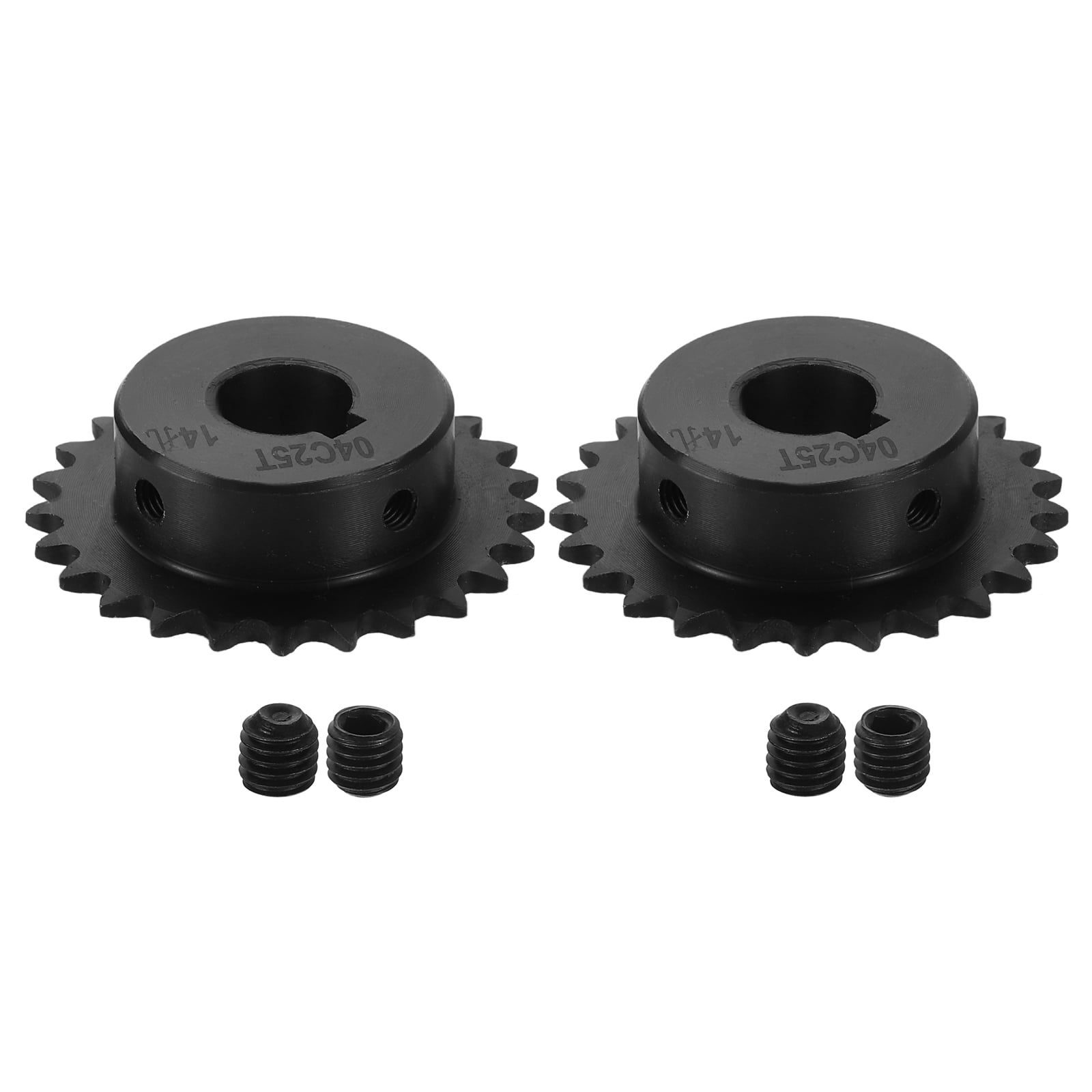 2Pack #25 Chain Roller Sprocket 14mm Bore 1/4" Pitch 25 Tooth Keyway 5 ...