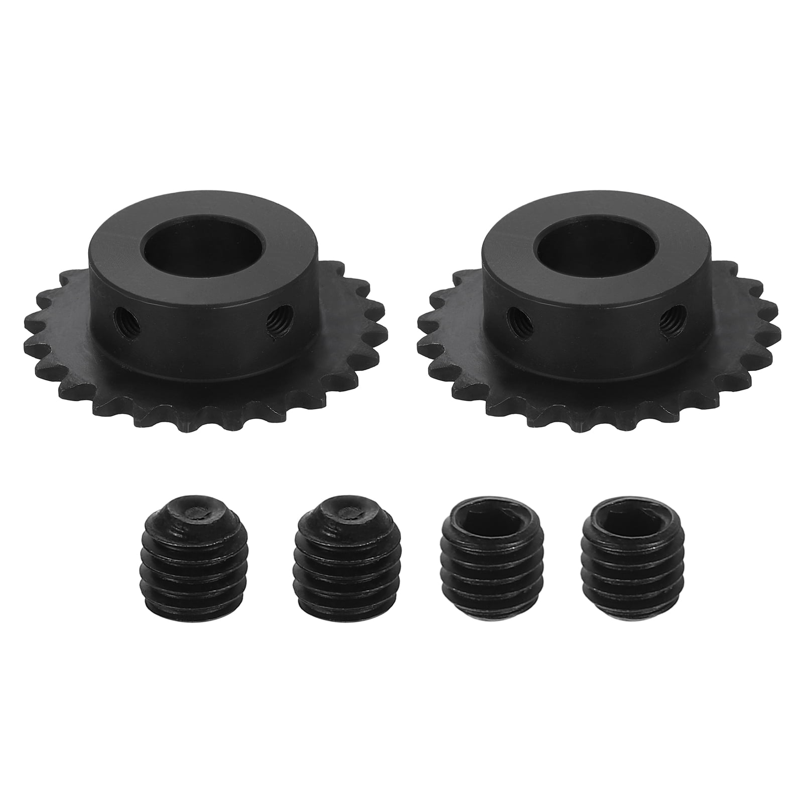 2Pack #25 Chain Roller Sprocket 15mm Bore 1/4" Pitch 24 Tooth with Set ...