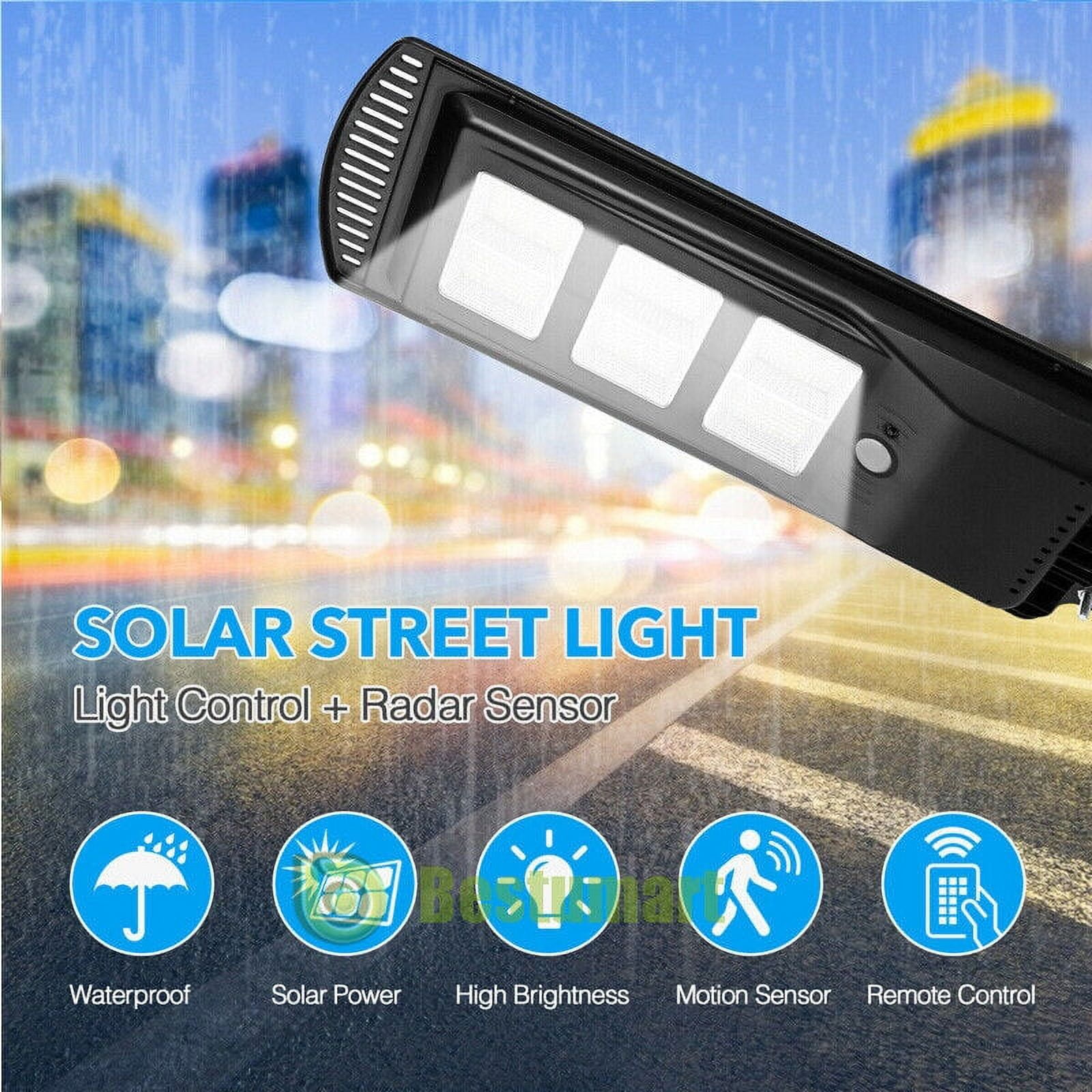 2Pack 250W Outdoor Commercial LED Solar Street Light Radar Sensor ...