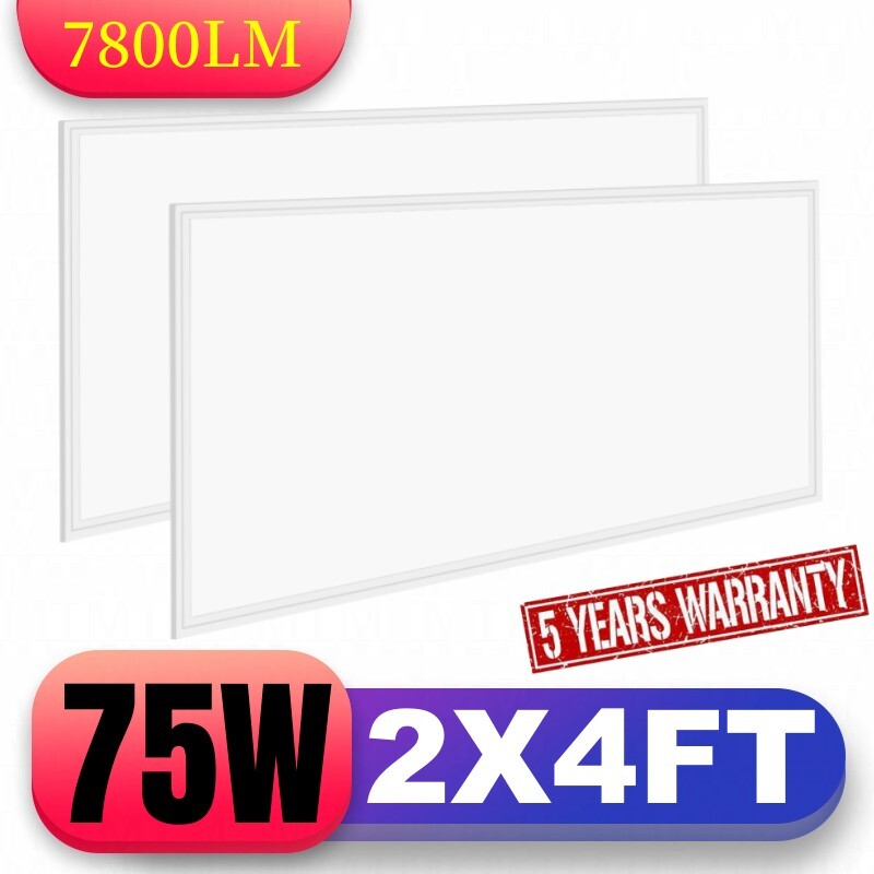 2Pack 2x4 LED Flat Panel Light 7800LM 5000K Dimmable Drop Ceiling ...
