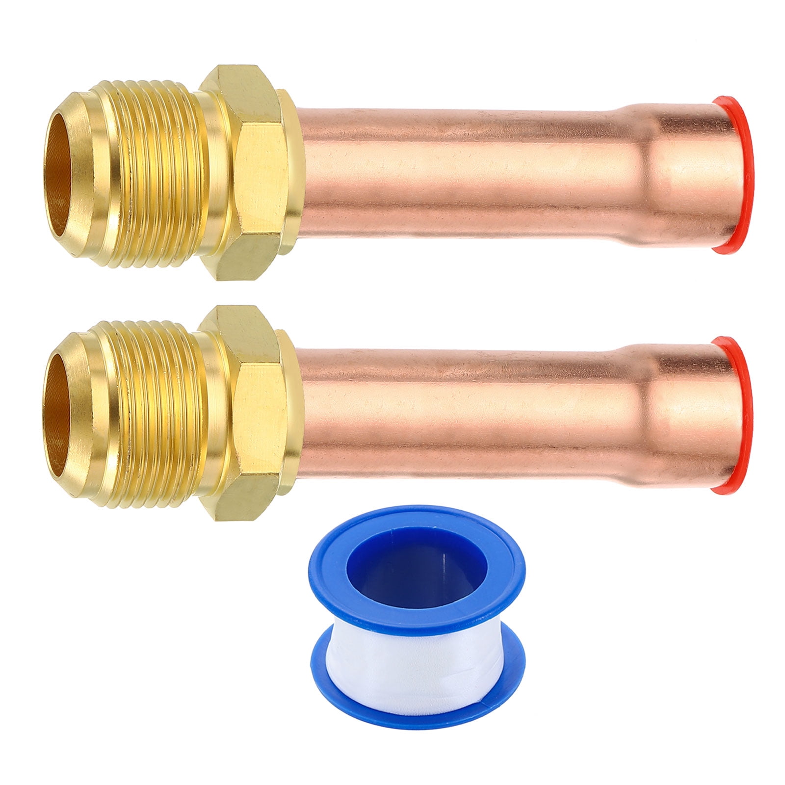 2Pack 3/4 SAE Male Thread x 3/4" OD Flare Connector with Copper Tube ...