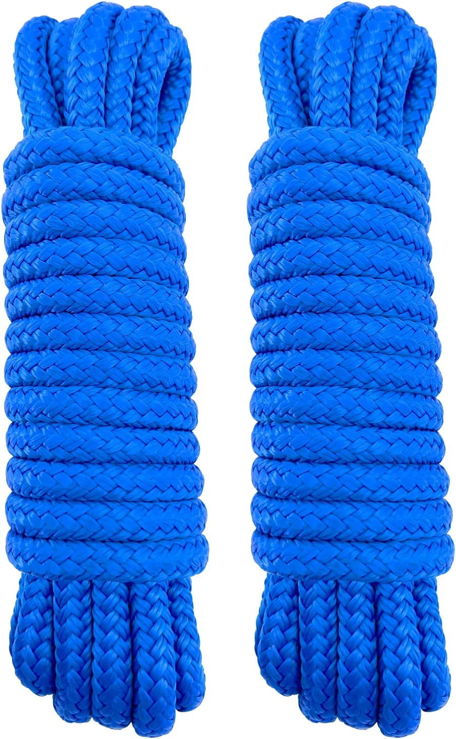 2Pack 3/8' X 25' Dock Lines Marine Grade Double Braided Nylon Boat Rope ...