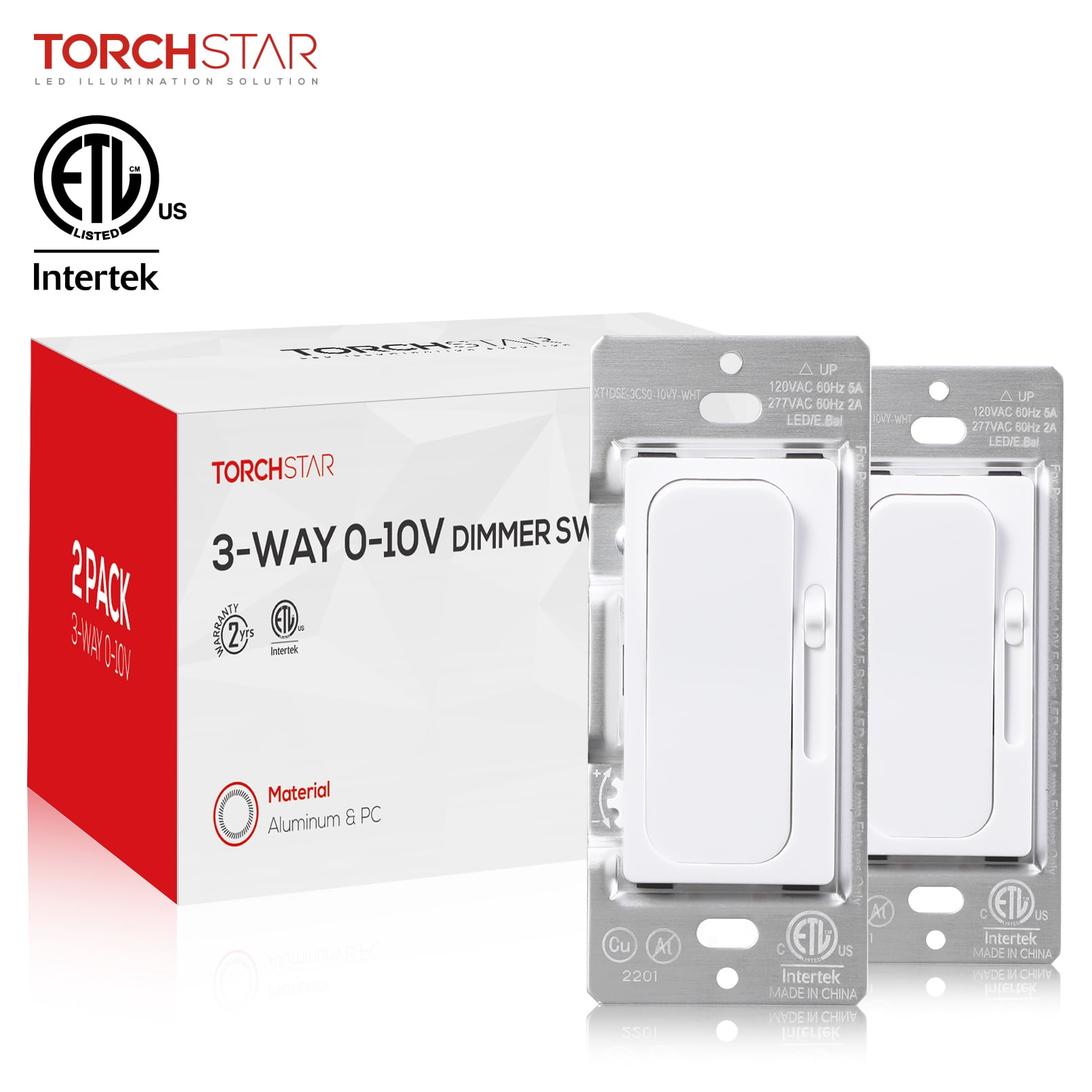 Free Shipping! 2Pack 3-way Dimmer Switch for LED, CFL, Halogen ...