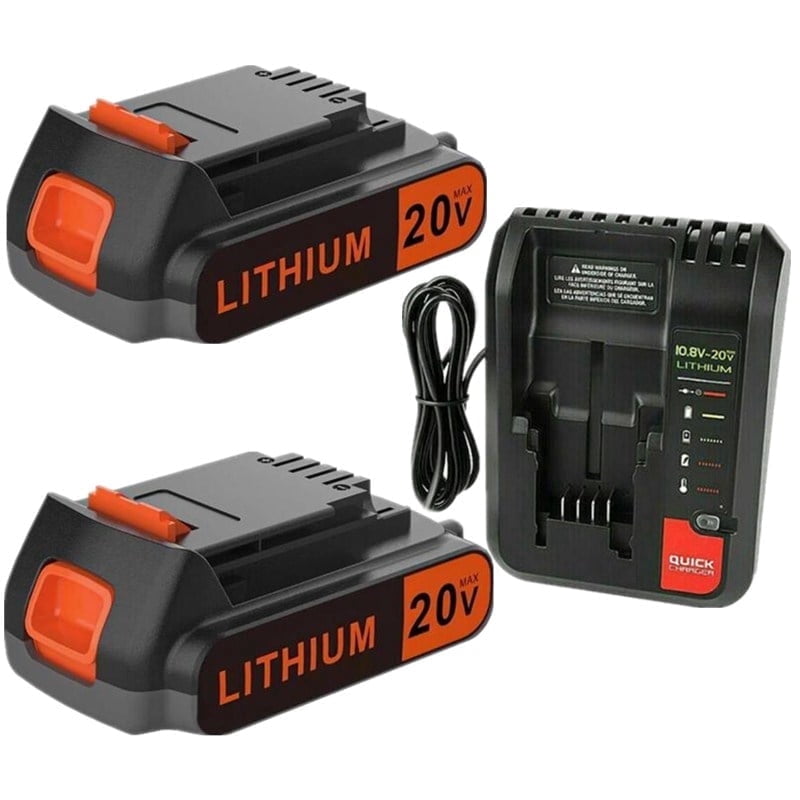 2Pack 3600mAh Batteries and Charger Replacement for Black and Decker ...