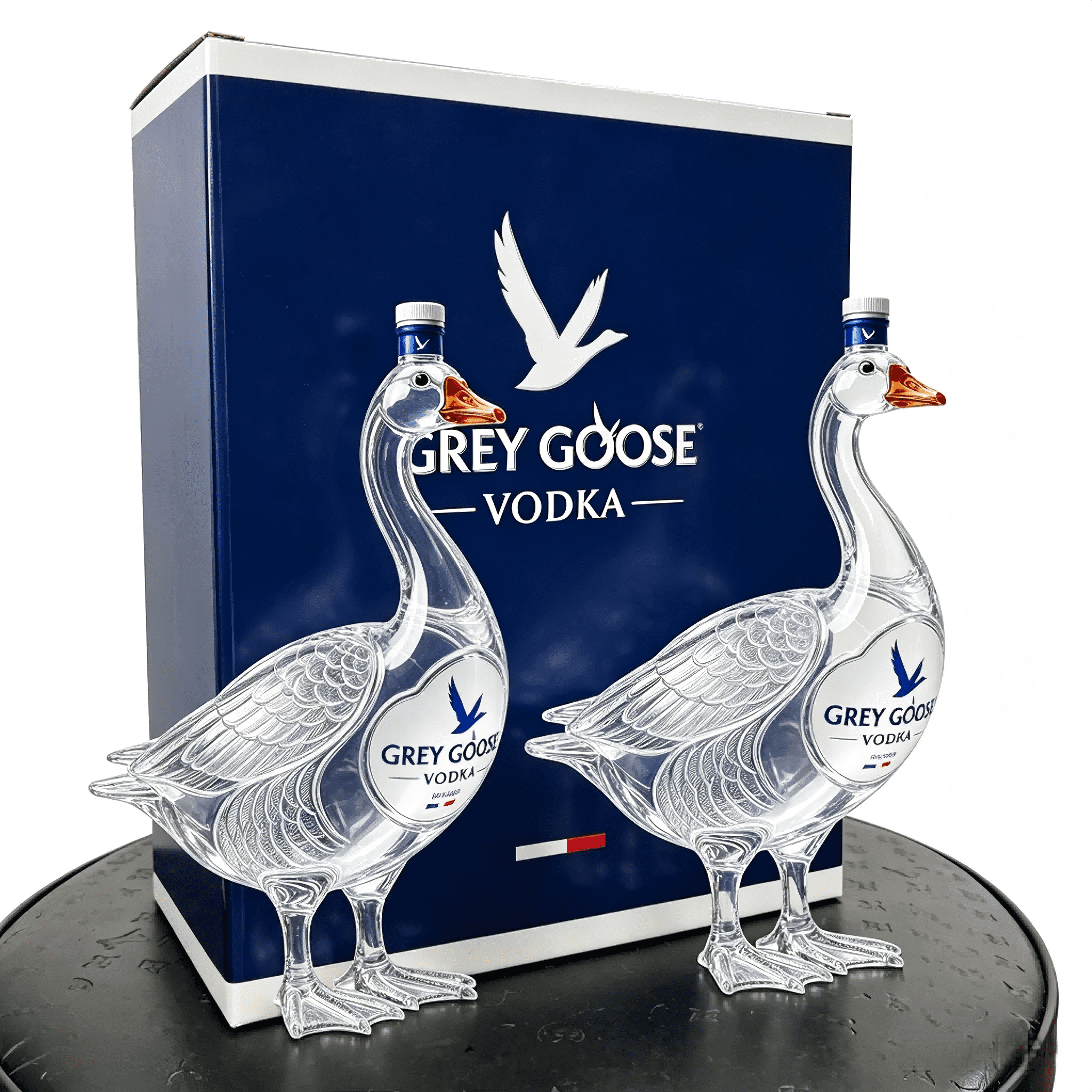 2Pack 3D Sculpted Grey Goose Frosted Glass Whiskey Bottle, 30th ...