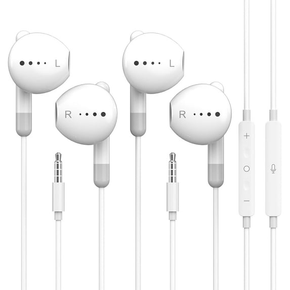 2Pack 4.0 Ft Long 3.5mm Connector Wired in-Ear Headphones, Quality ...