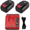 2Pack 4.5Ah Ni-Mh 18 Volt PC18B Battery and PCXMVC PCMVC Charger ...