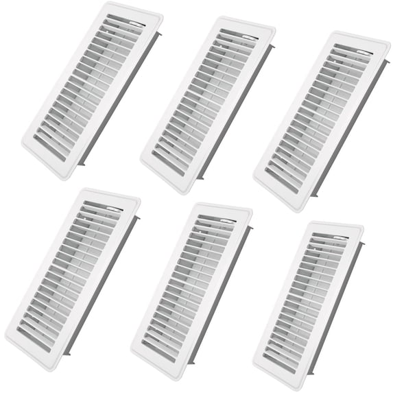 6Pack 4" x 10" Floor Register - Heavy Duty Steel Walkable Floor Vents ...