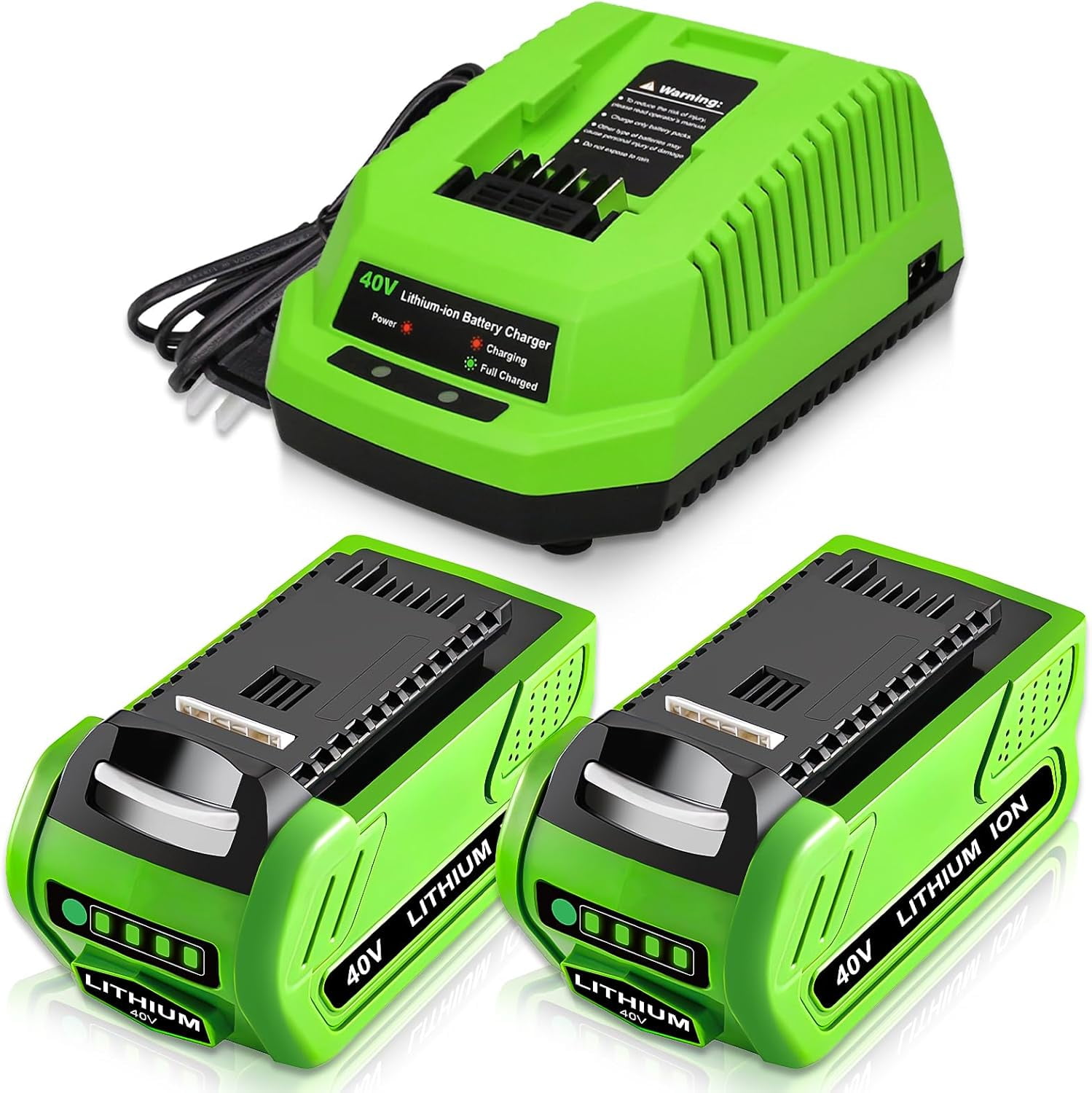 2Pack 40 Volt 6.0Ah Lithium ion 29462 29472 Battery and 29482 Charger ...