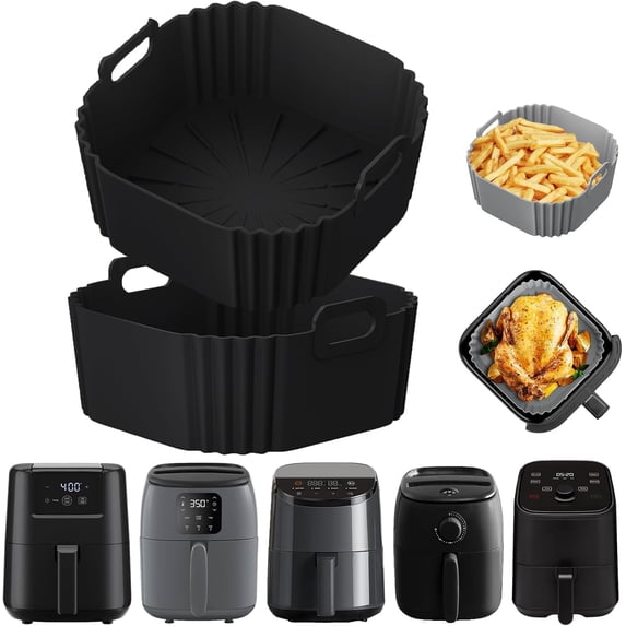 2Pack 5.5 Inch Air Fryer Liners for 1 to 2.1QT Small Air Fryers,Square ...