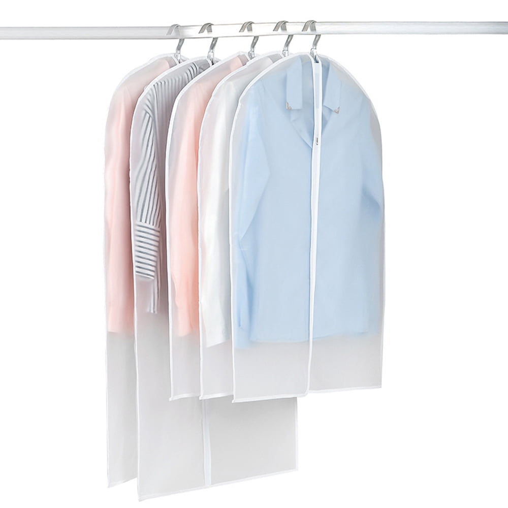 2Pack 50"Reusable Waterproof Suit Cover Clear Hanging Garment Storage ...
