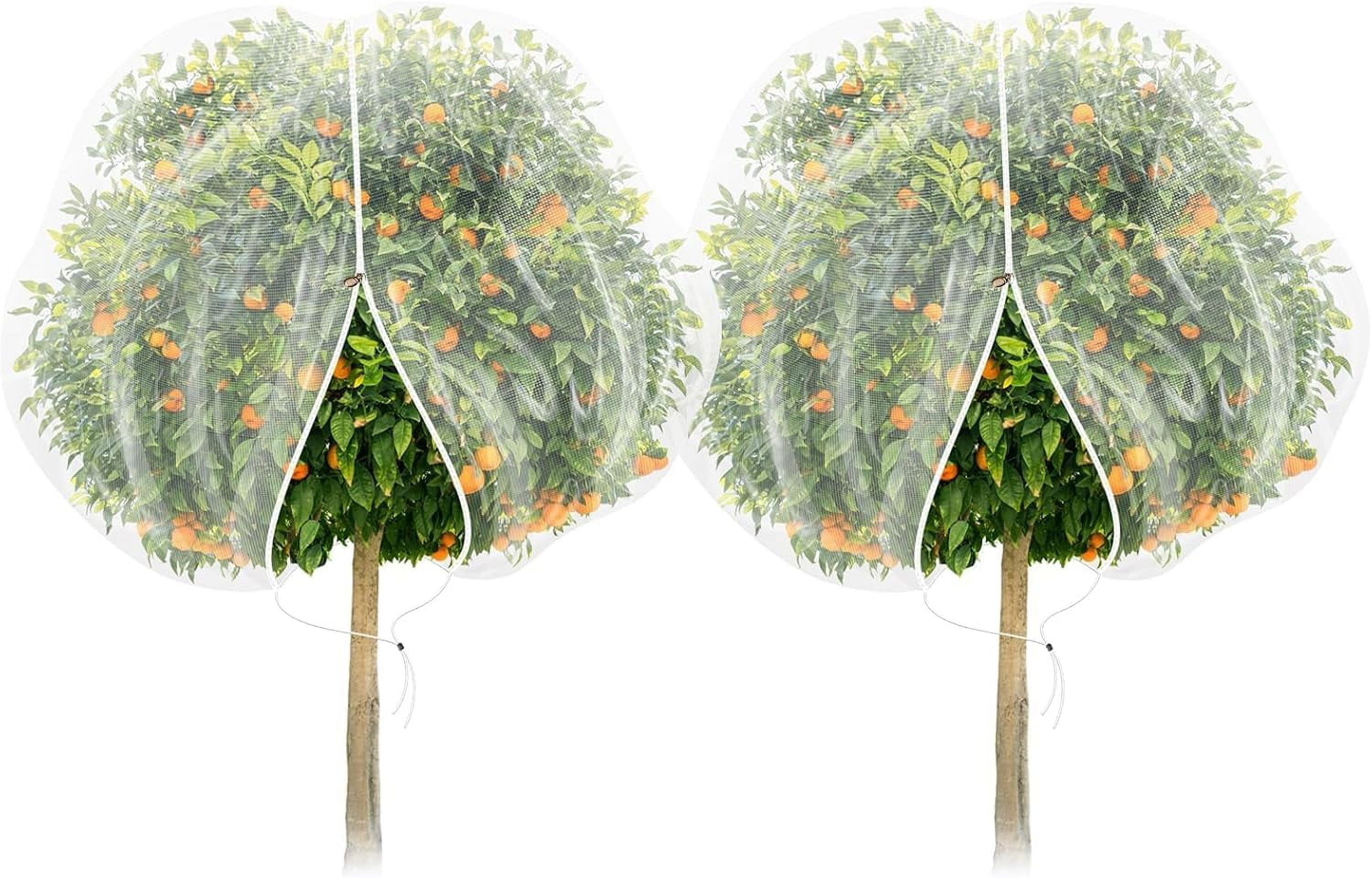 2Pack 6.6x8.2 Feet Large Fruit Tree Netting Cover with Zipper Garden ...