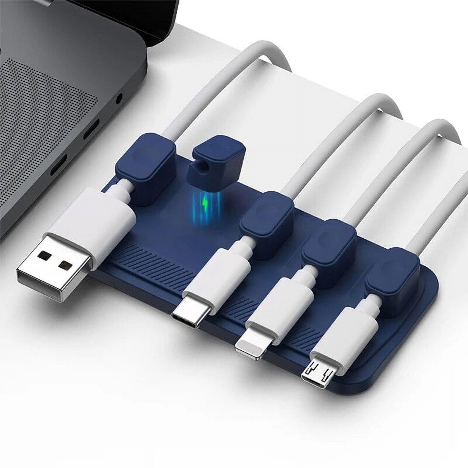 2Pack 6 in 1 Magnetic Mouse Wire Organizer Desk Cable Clip Protector ...