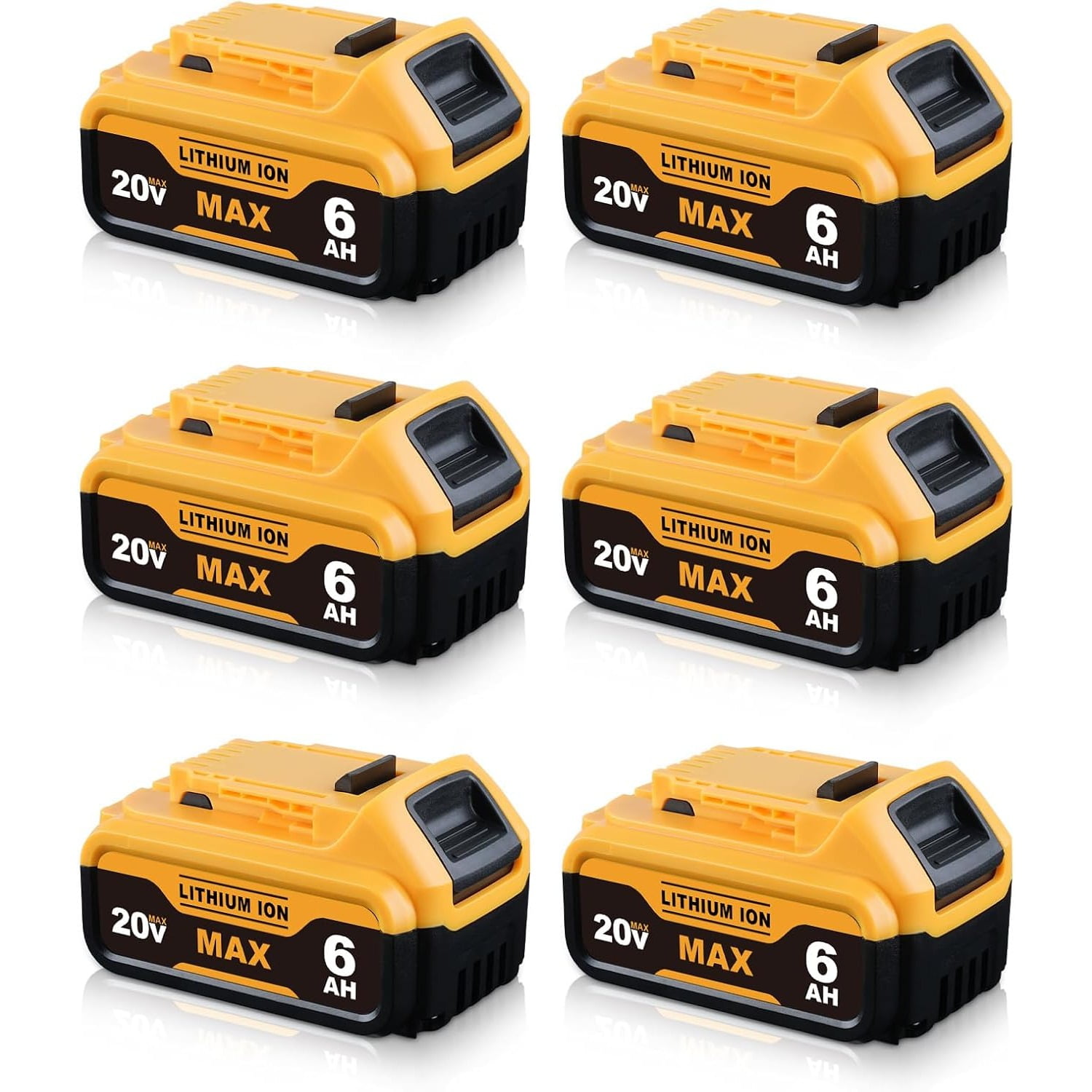 2Pack 6000mAh DCB200 Replacement for Dewalt 20V Battery Compatible with Dewalt 20V Cordless ...