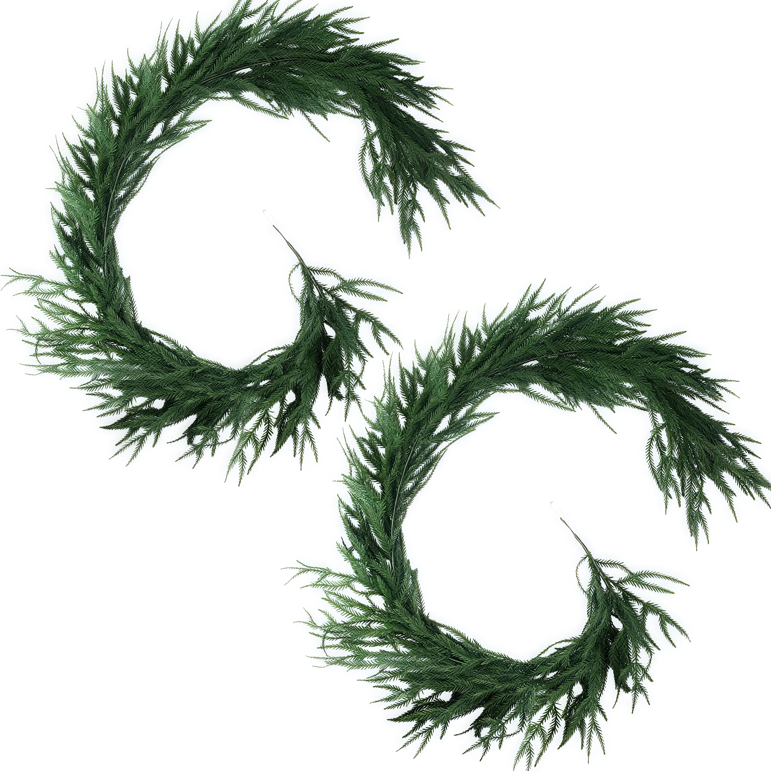 2Pack 6FT Norfolk Pine Christmas Garland, Artificial Greenery for ...