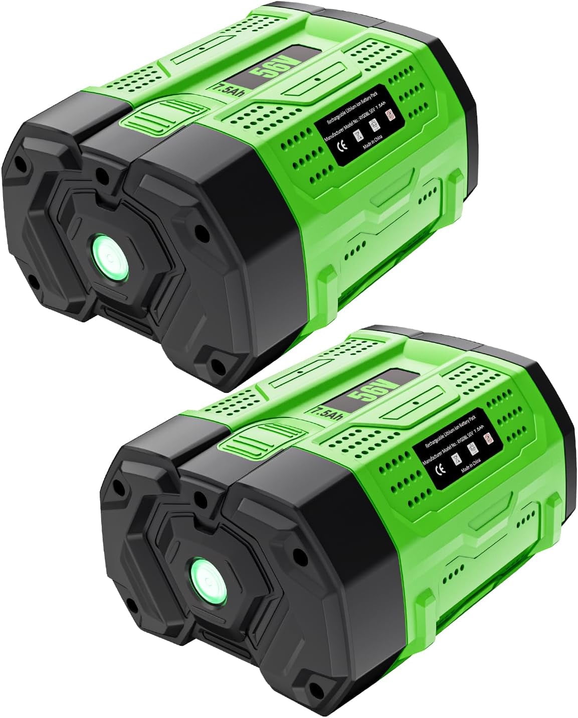 2Pack 7.5Ah Replacement for EGO 56V Battery Compatible with EGO 56 Volt ...