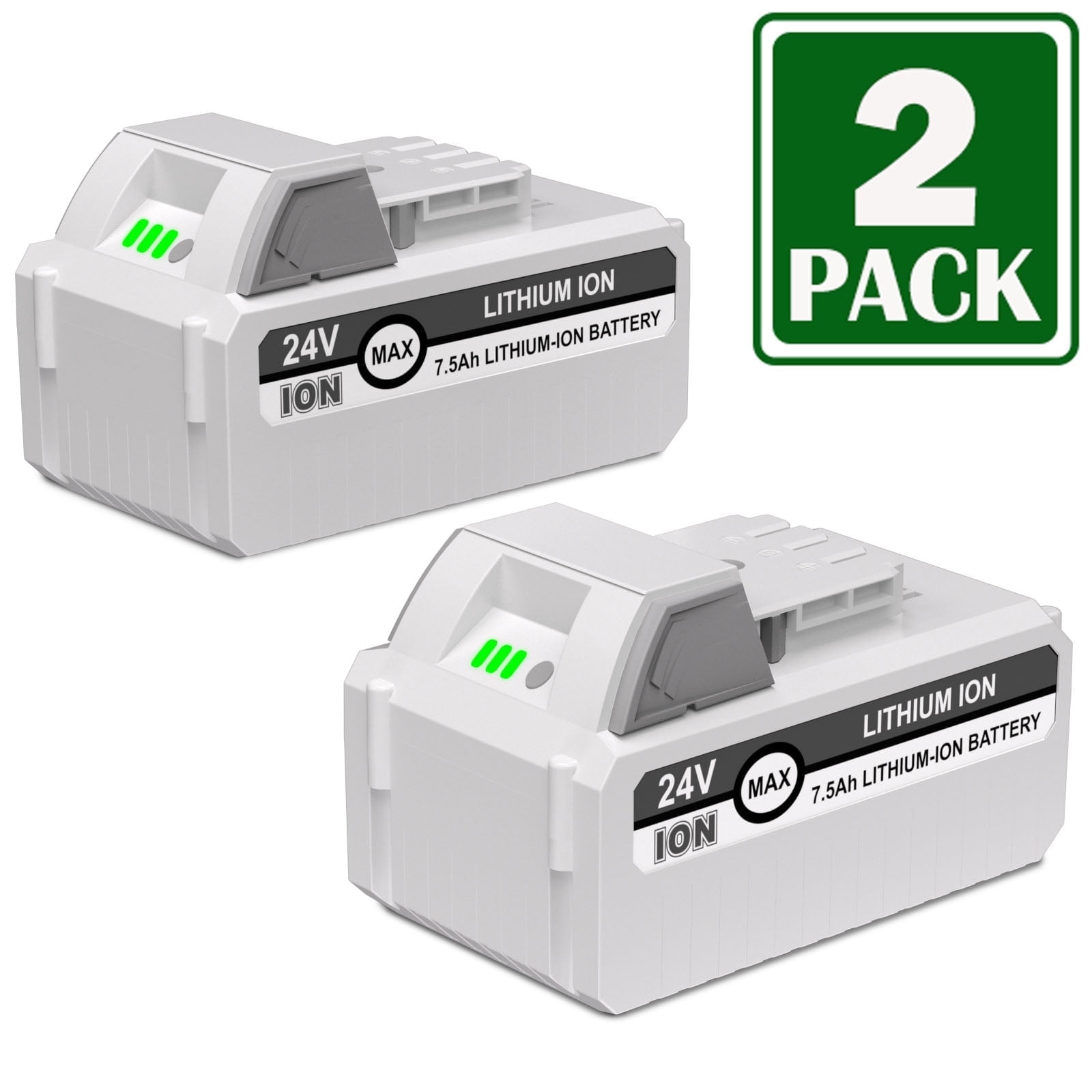 MZBpower 2Pack 7500mAh Li-ion Battery, Compatible with Sun Joe, Snow ...