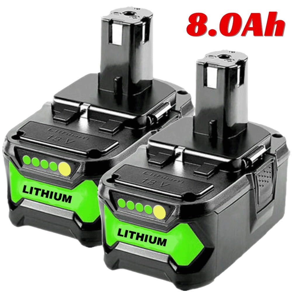 2Pack 8.0Ah For Ryobi 18V Battery P109 P108 P103 One Plus High Capacity 18Volt Lithium - Walmart.com