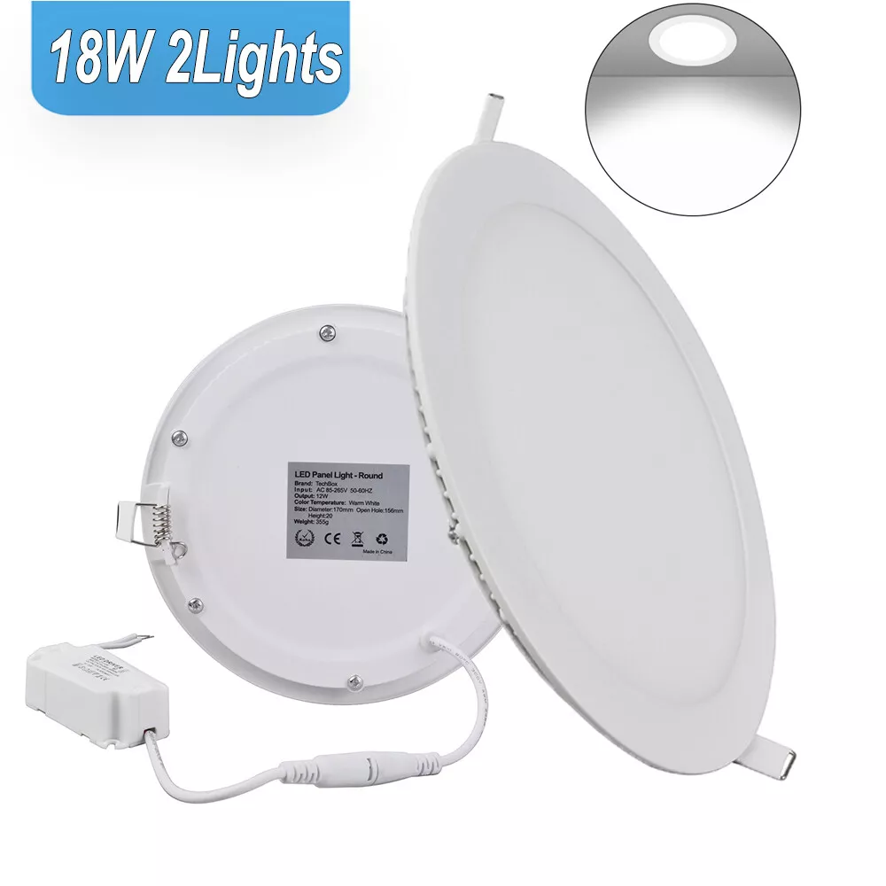 2Pack 8Inch LED Ceiling Lights Ultra-Thin Recessed Retrofits Kit 6000K ...