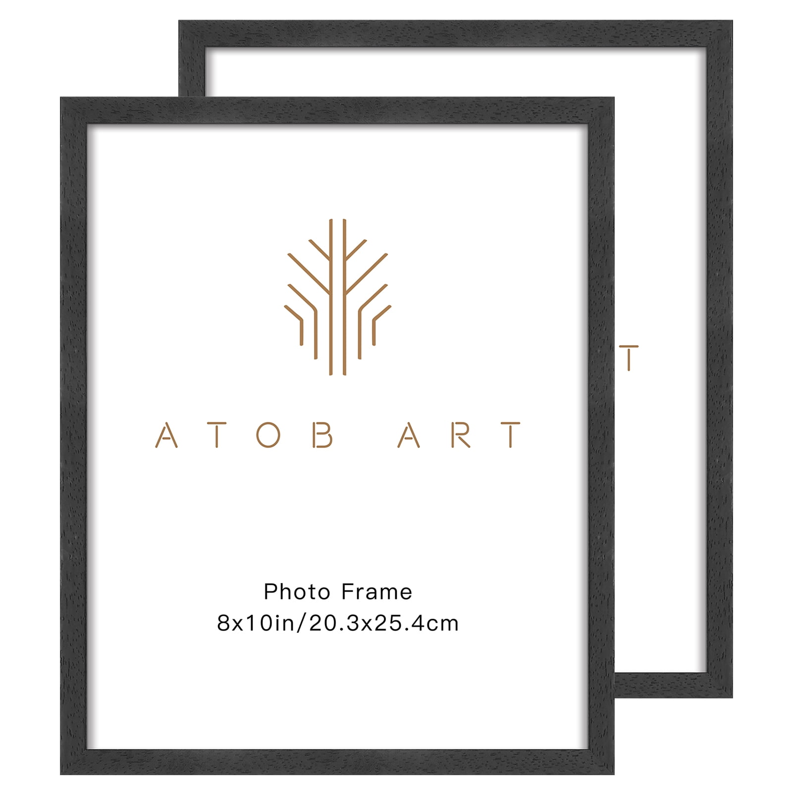 [2Pack] 8x10 Black Wood Picture Frame with Real Glass for Table and ...