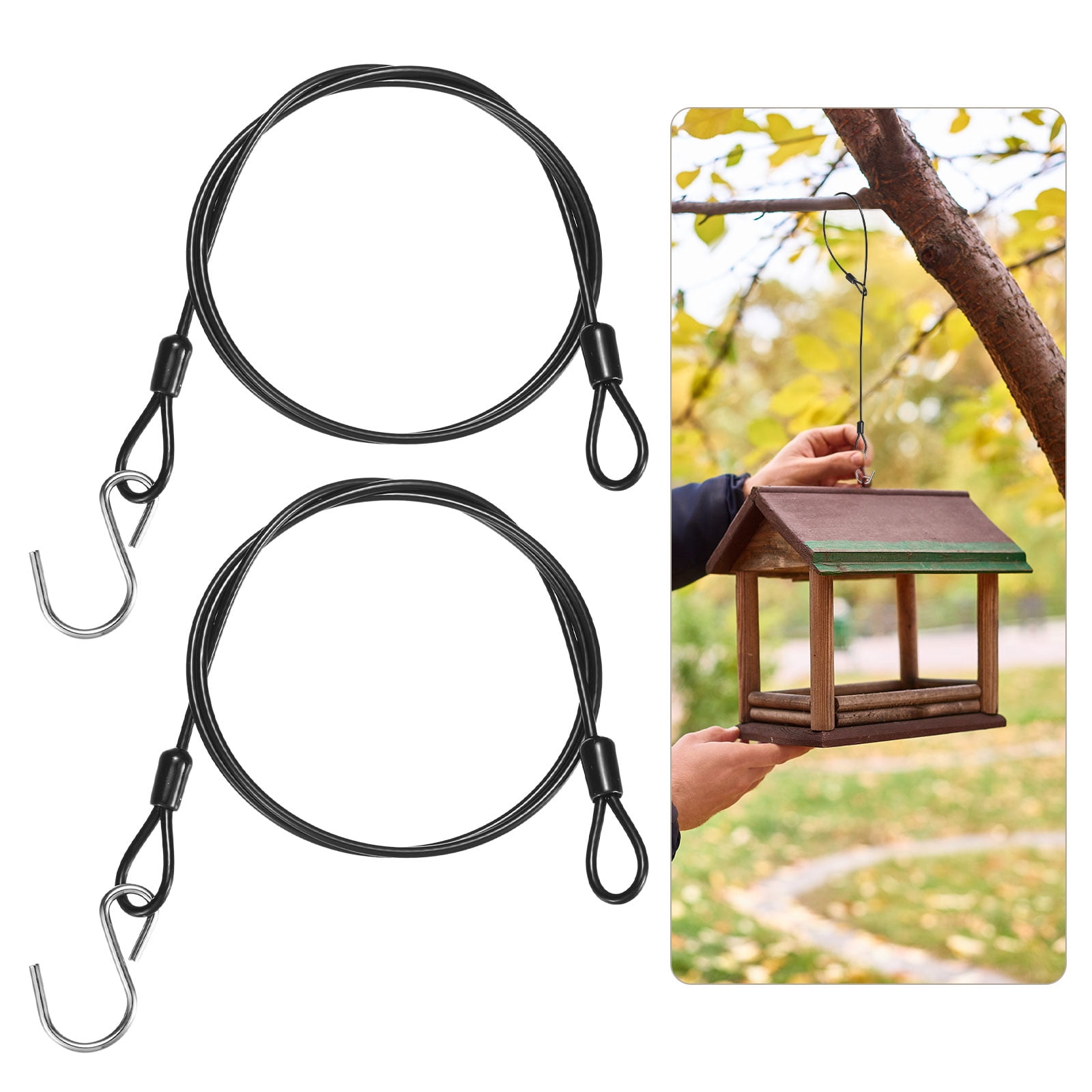 2Pack 90cm Stainless Steel Cable Chain Wire Bird Feeder Hanger with ...