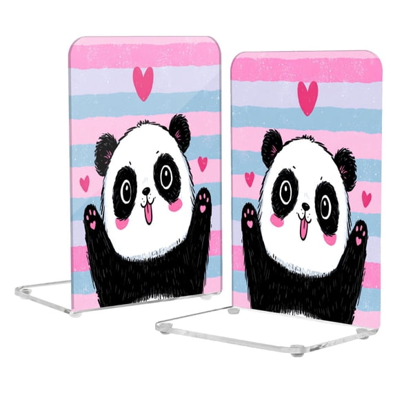 2Pack Acrylic Bookends Clear L-Shaped Book Holders with Non-Slip Pads ...