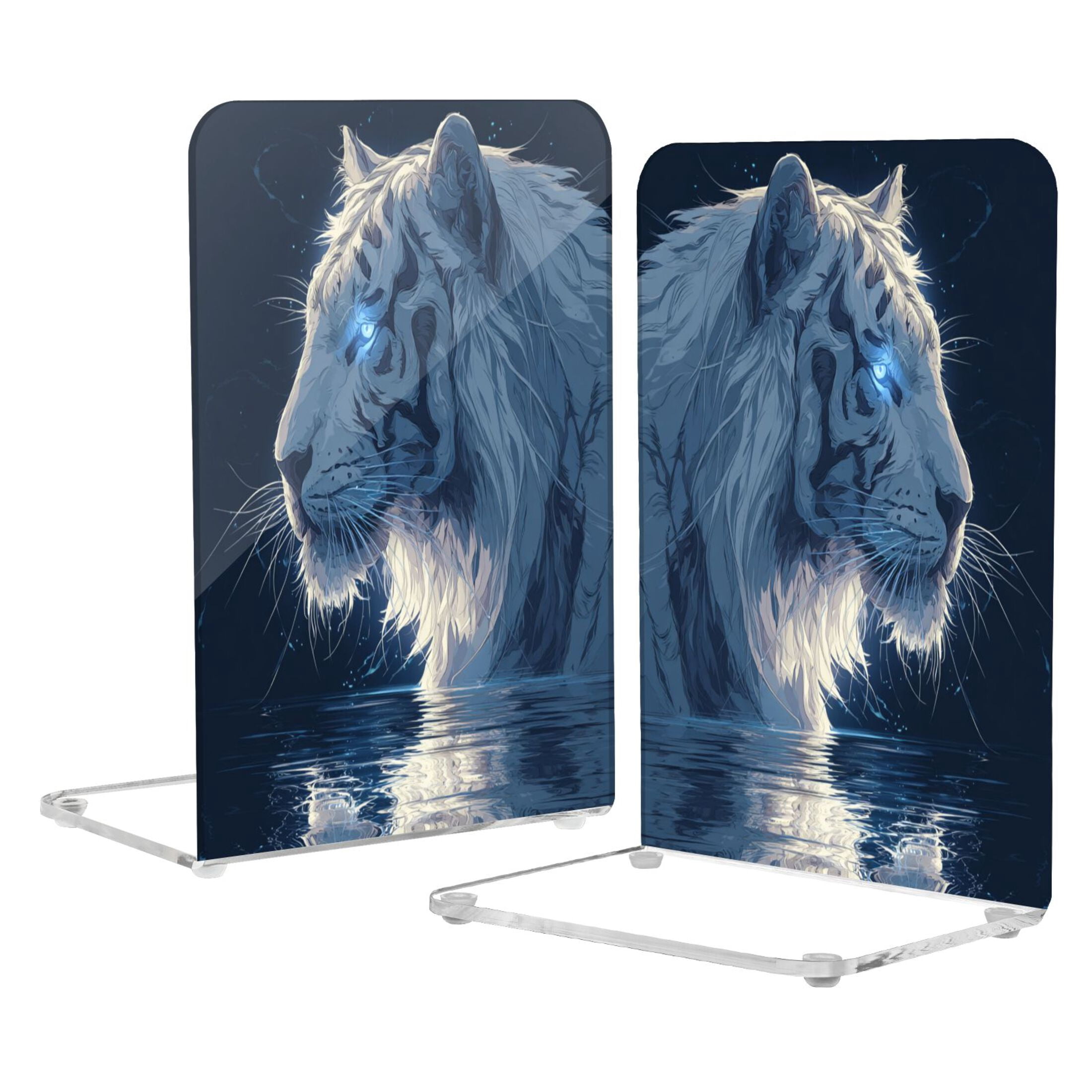 2Pack Acrylic Bookends Clear L-Shaped Book Holders with Non-Slip Pads ...