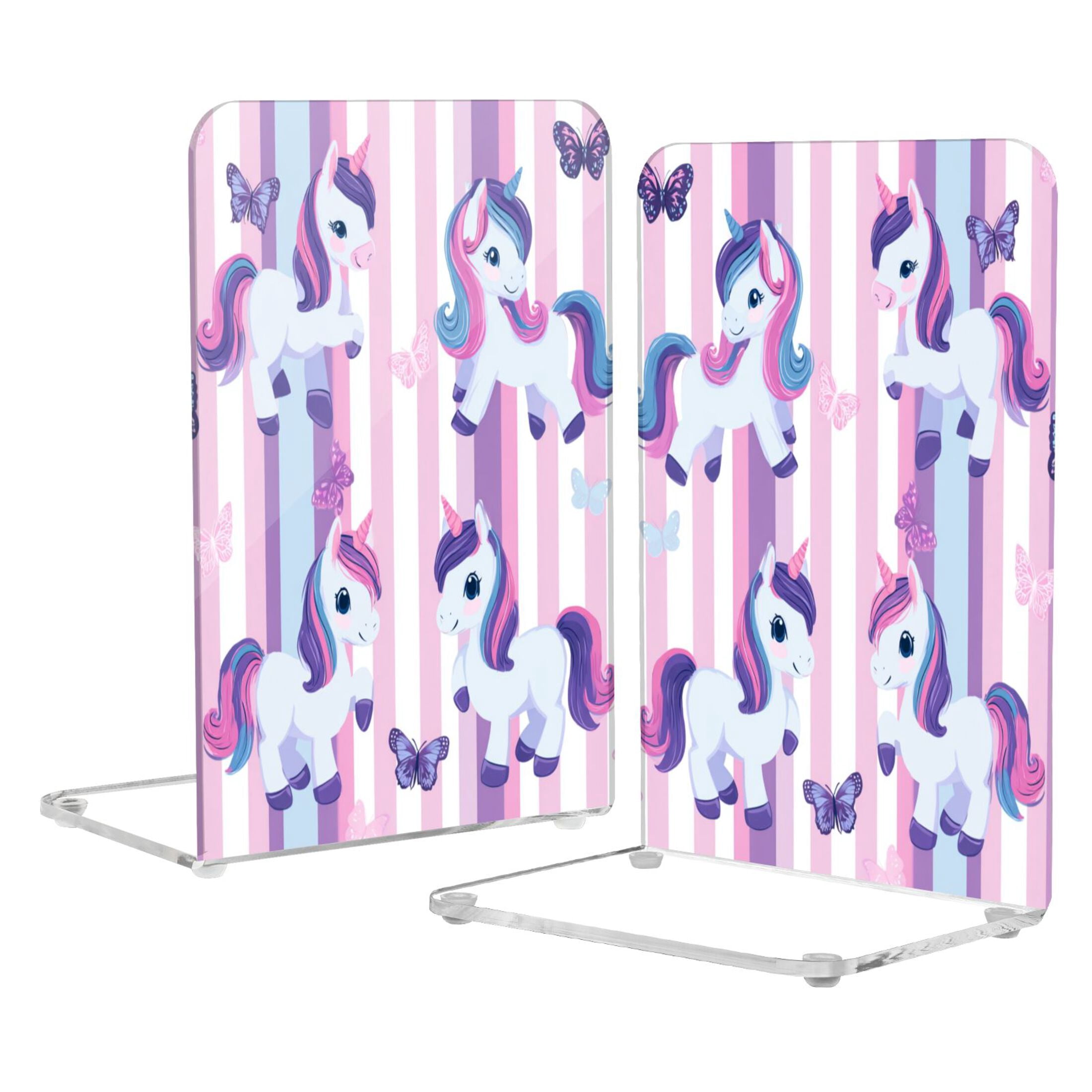 2Pack Acrylic Bookends Clear L-Shaped Book Holders with Non-Slip Pads ...
