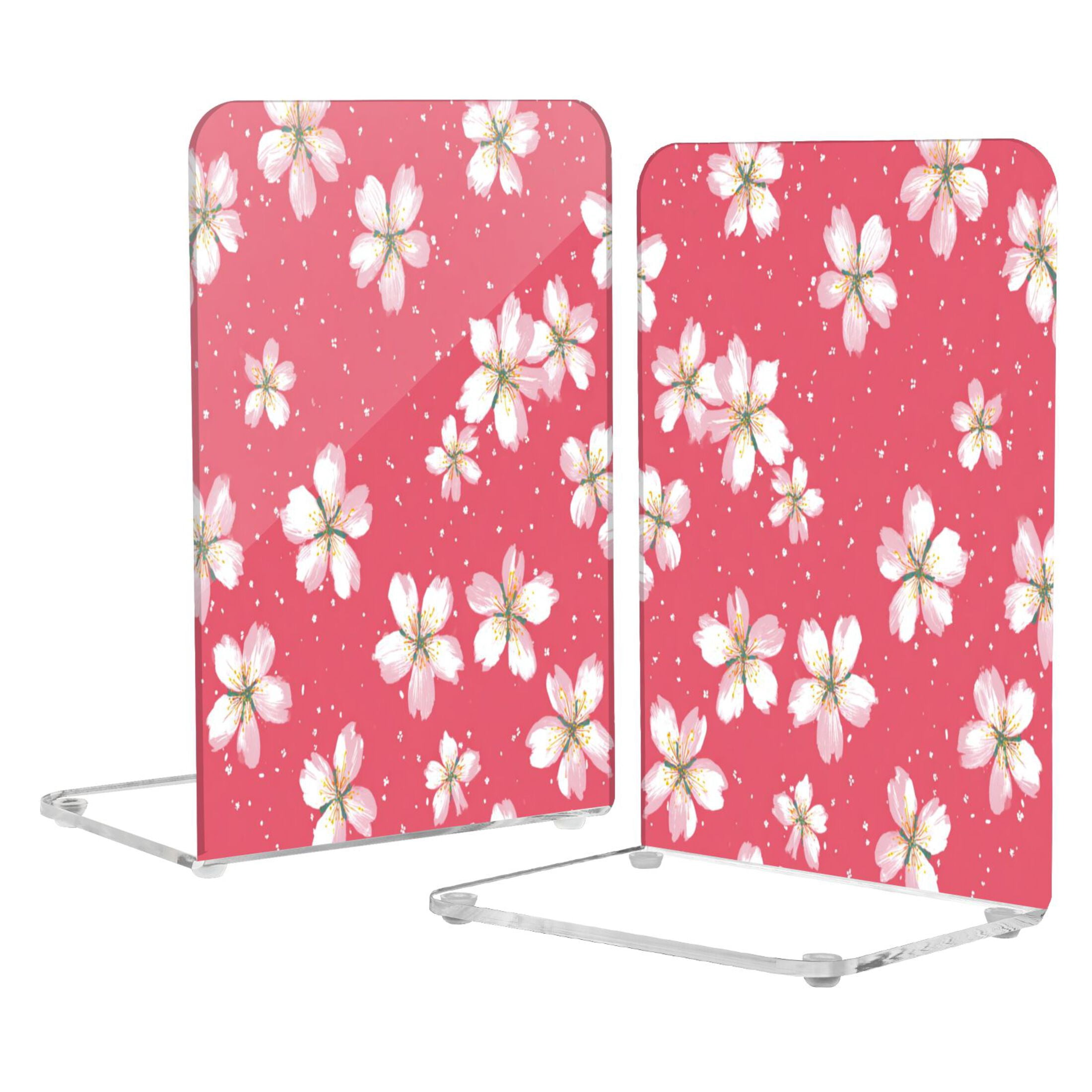 2Pack Acrylic Bookends Clear L-Shaped Book Holders with Non-Slip Pads ...