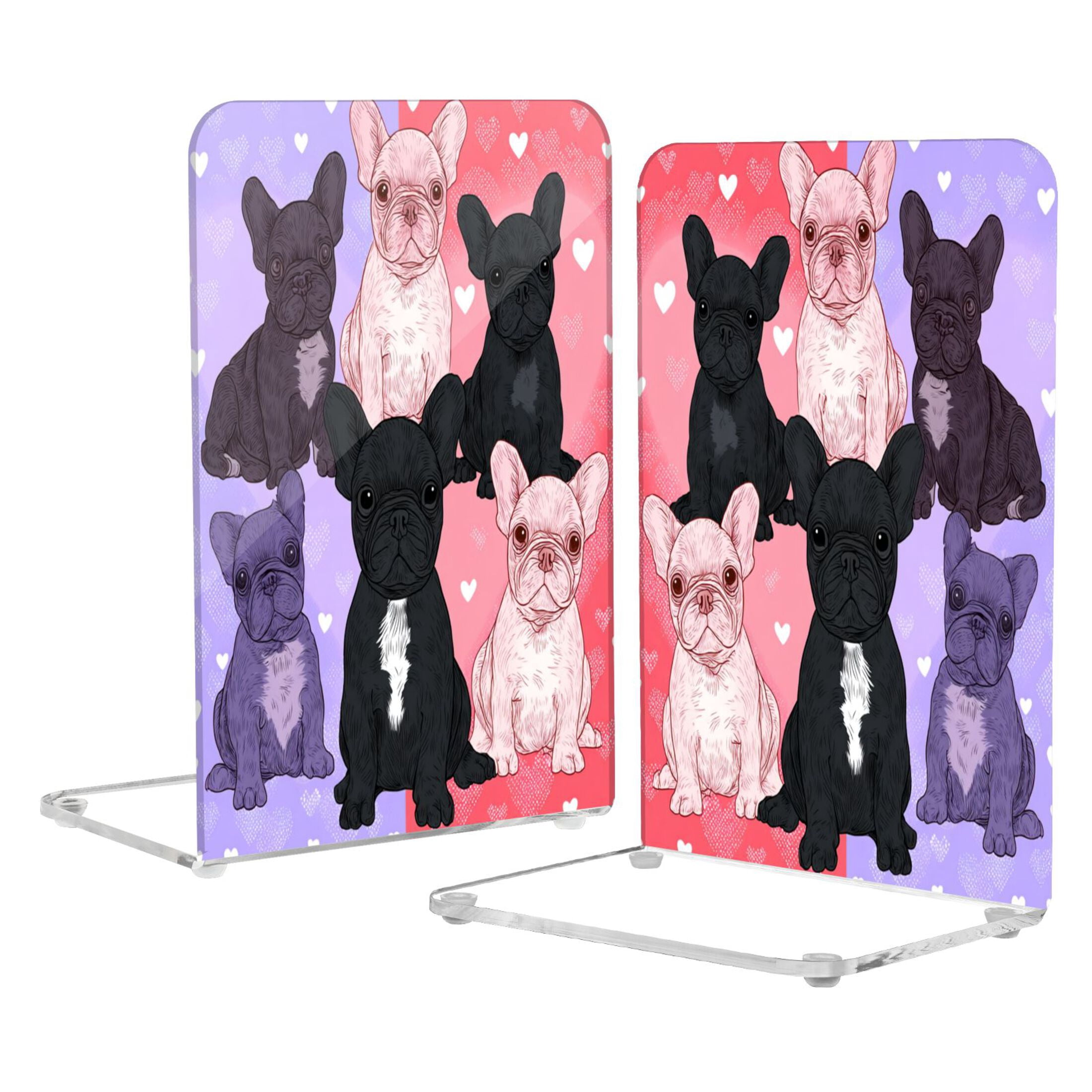 2Pack Acrylic Bookends Clear L-Shaped Book Holders with Non-Slip Pads ...
