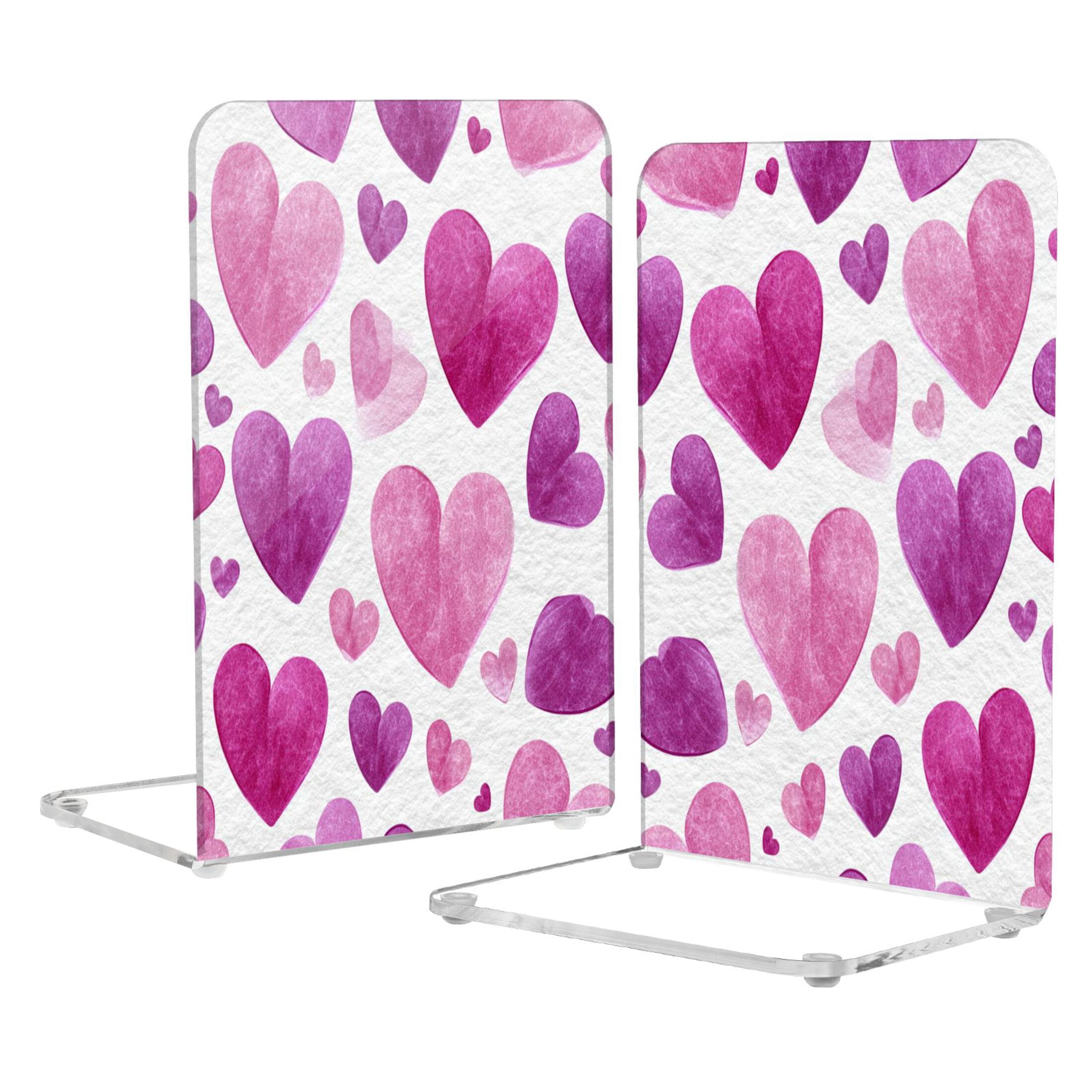 2Pack Acrylic Bookends Clear L-Shaped Book Holders with Non-Slip Pads ...