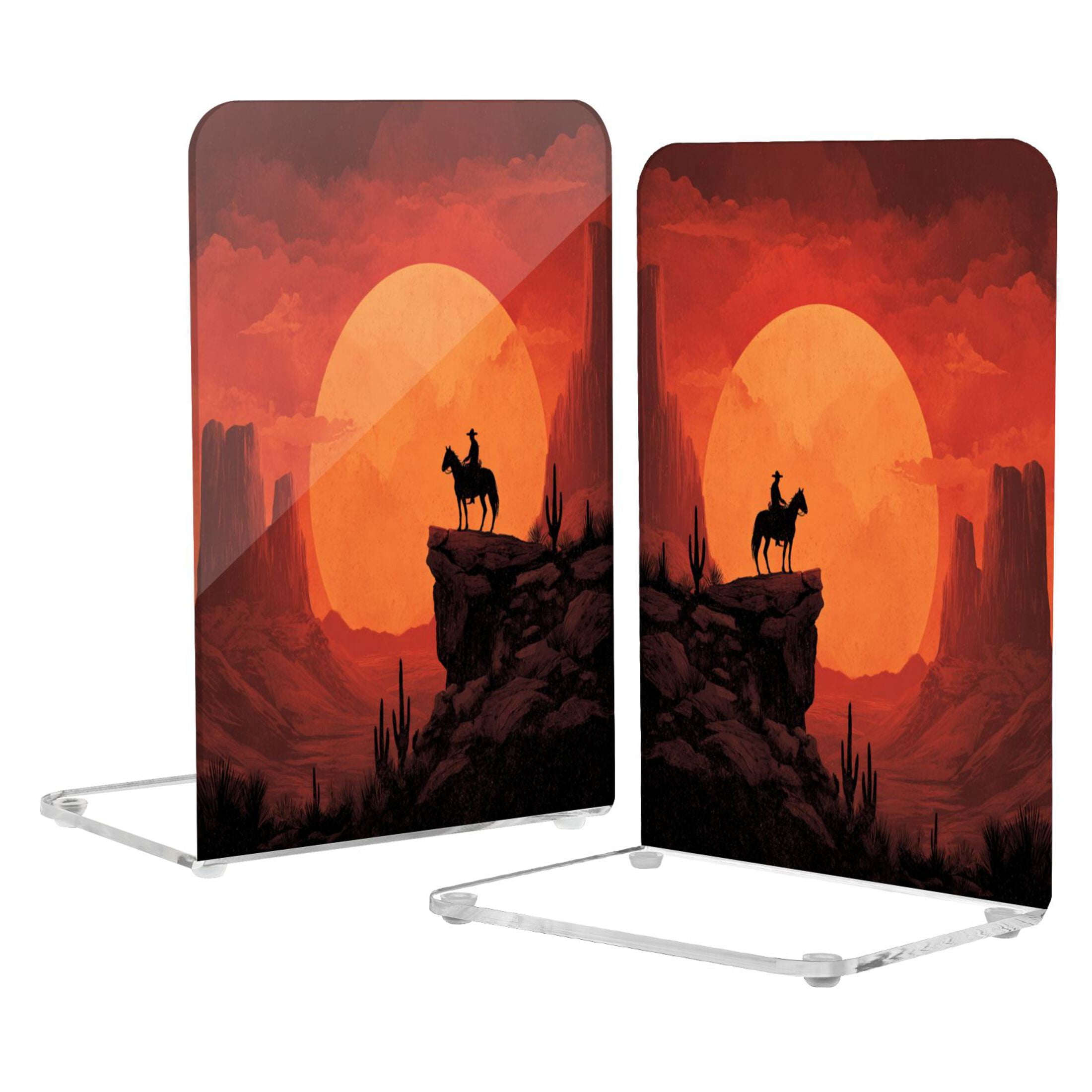 2Pack Acrylic Bookends Clear L-Shaped Book Holders with Non-Slip Pads ...