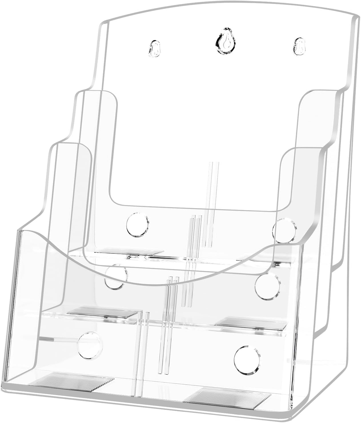 2Pack Acrylic Brochure Holder 8.5 x 11 inches, 3 Tier Clear Plastic ...