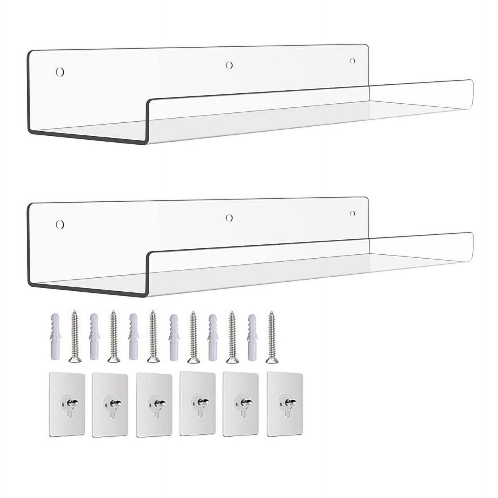 2Pack Acrylic Shelves for Wall Storage,15Inch Floating Bookshelves Kids ...