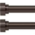 2Pack Adjustable Bronze Curtain Rods 48-84 Inch Heavy Duty Telescoping ...